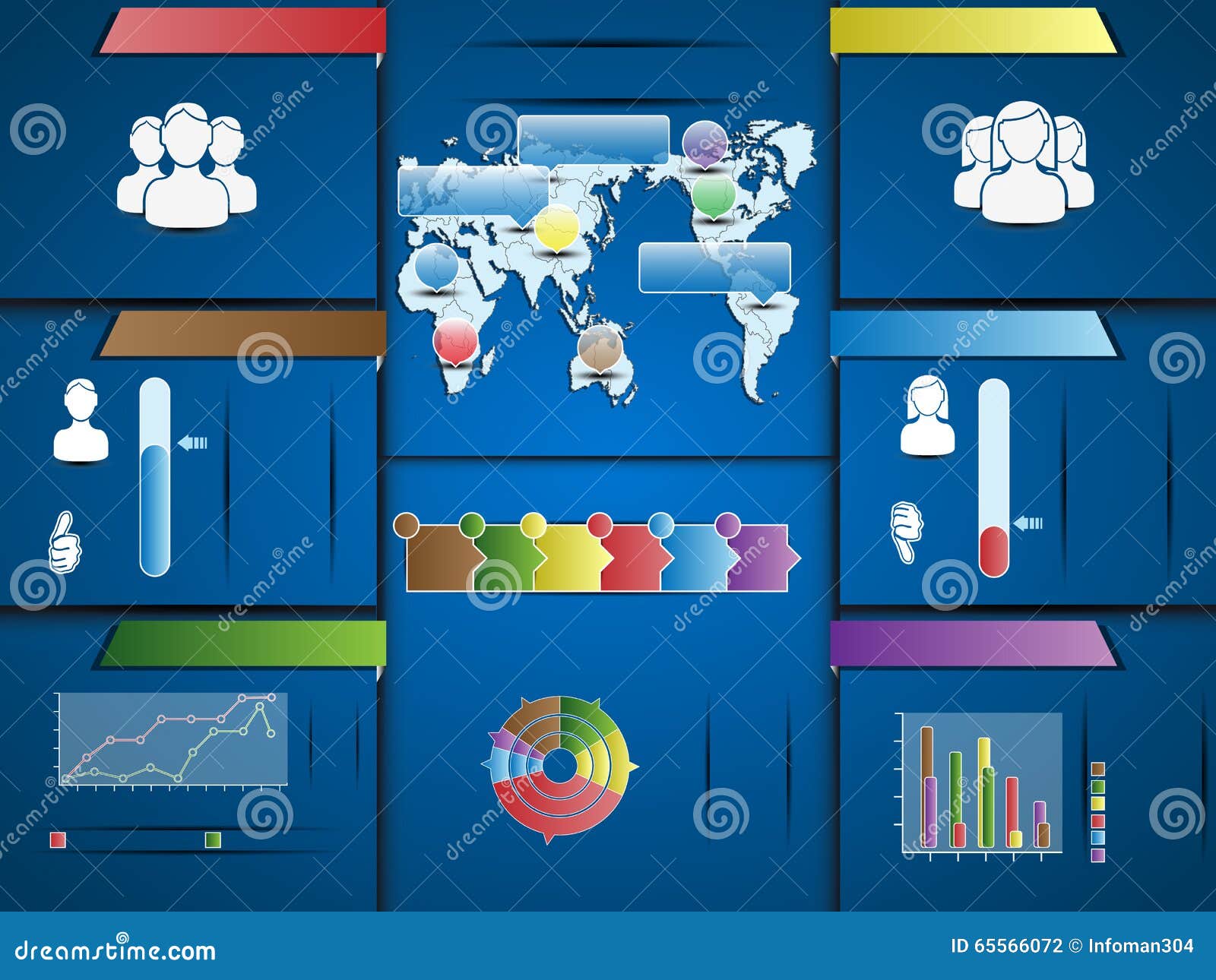 Infographic Demographic Elements Chart and Graphic Stock Vector ...