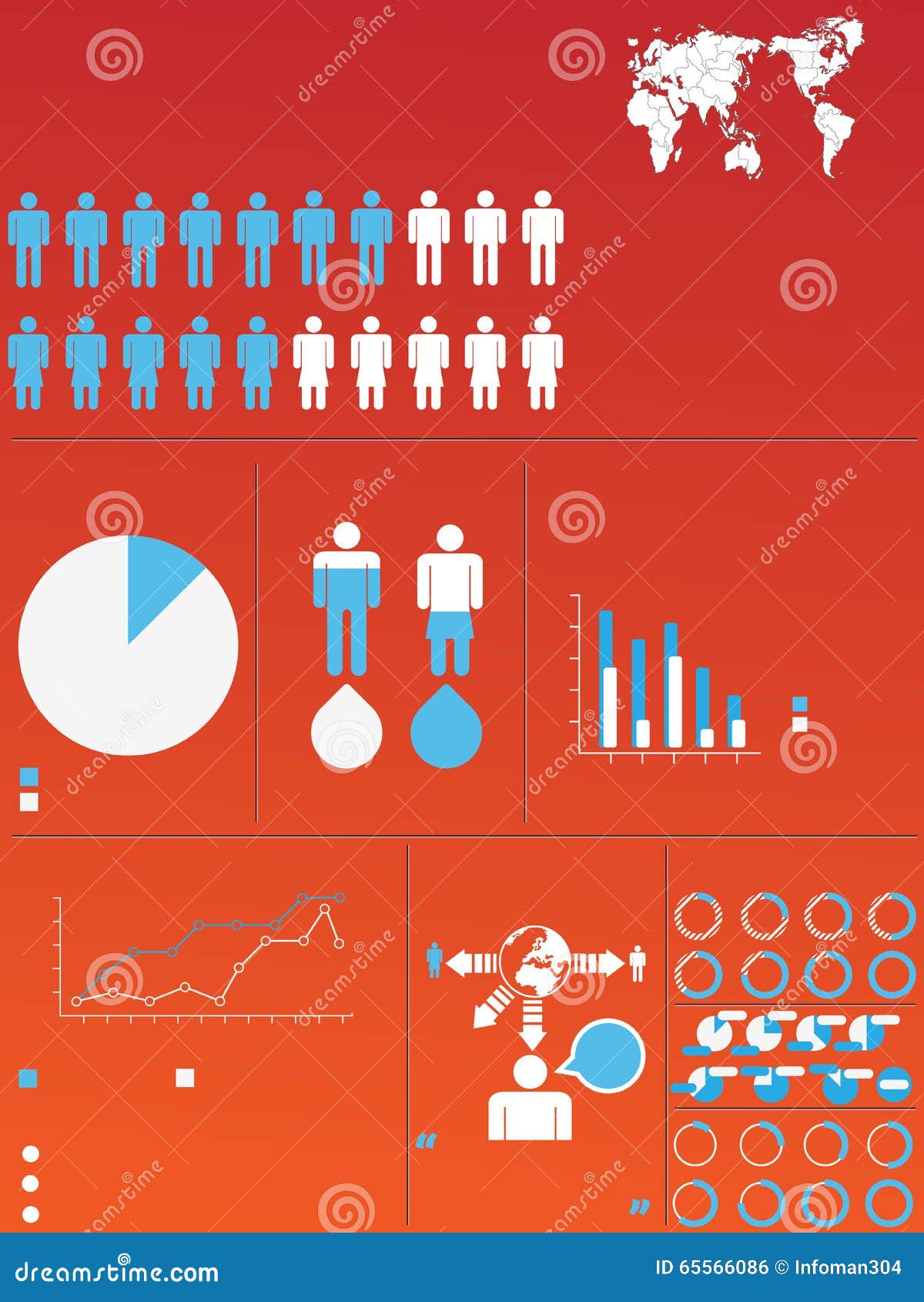 Infographic Demographic Elements Chart and Graphic Stock Vector ...