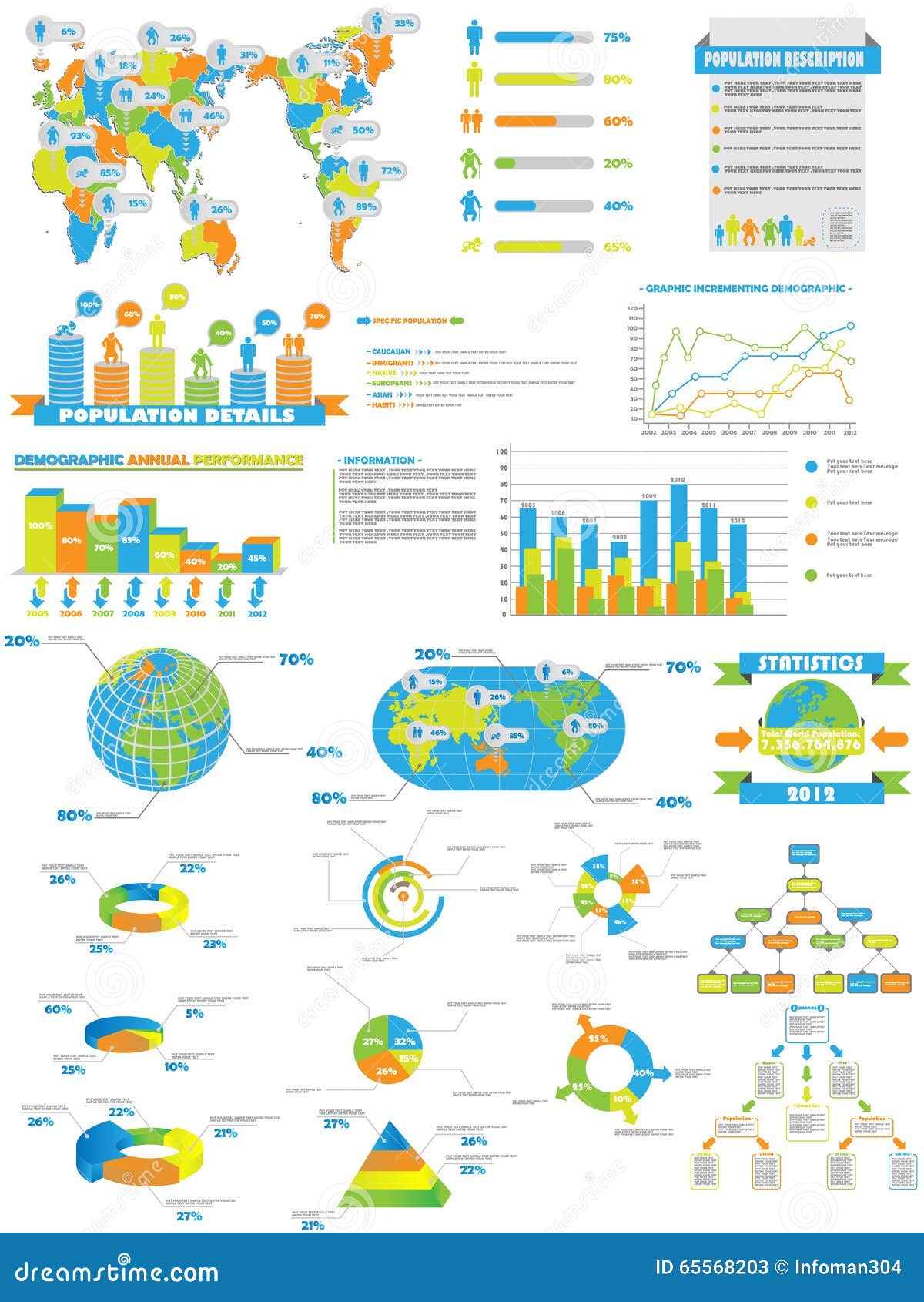 Infographic Demographic Elements Chart and Graphic Stock Vector ...