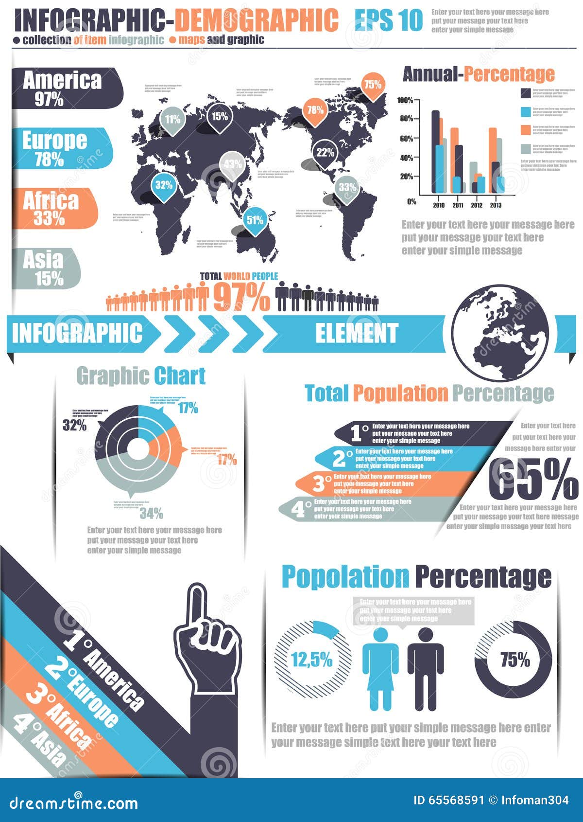 Infographic Demographic Elements Chart and Graphic Stock Vector ...