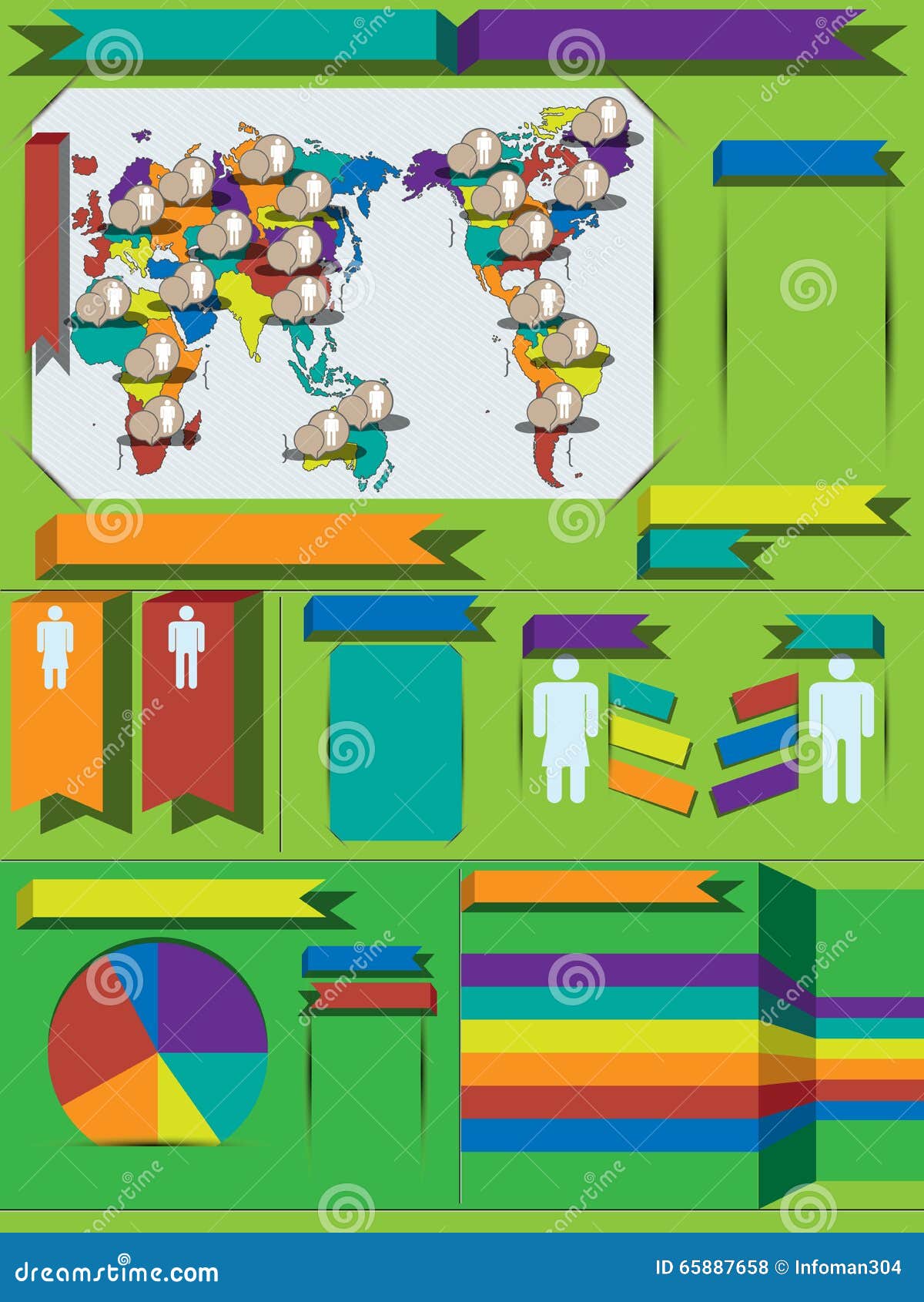 Infographic Demographic Elements Chart and Graphic Stock Vector ...