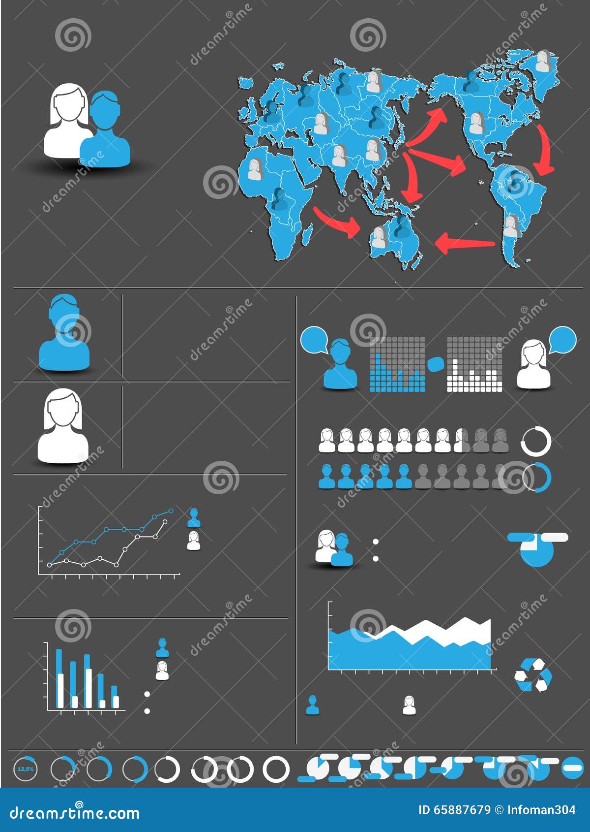 Infographic Demographic Elements Chart and Graphic Stock Vector ...