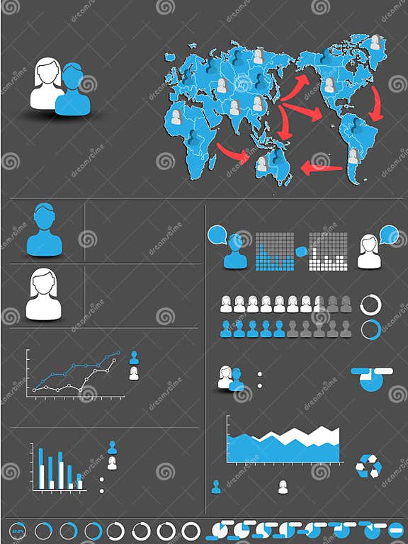 Infographic Demographic Elements Chart and Graphic Stock Vector ...