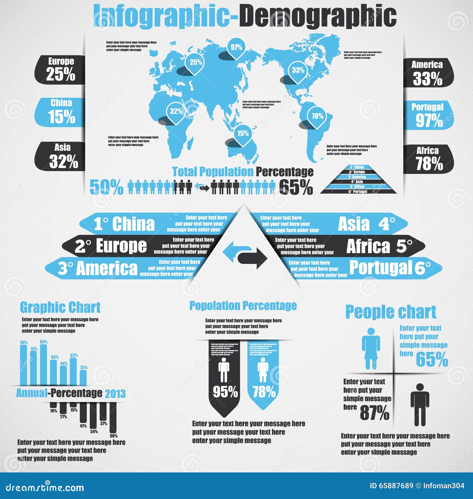 Infographic Demographic Elements Chart and Graphic Stock Vector ...