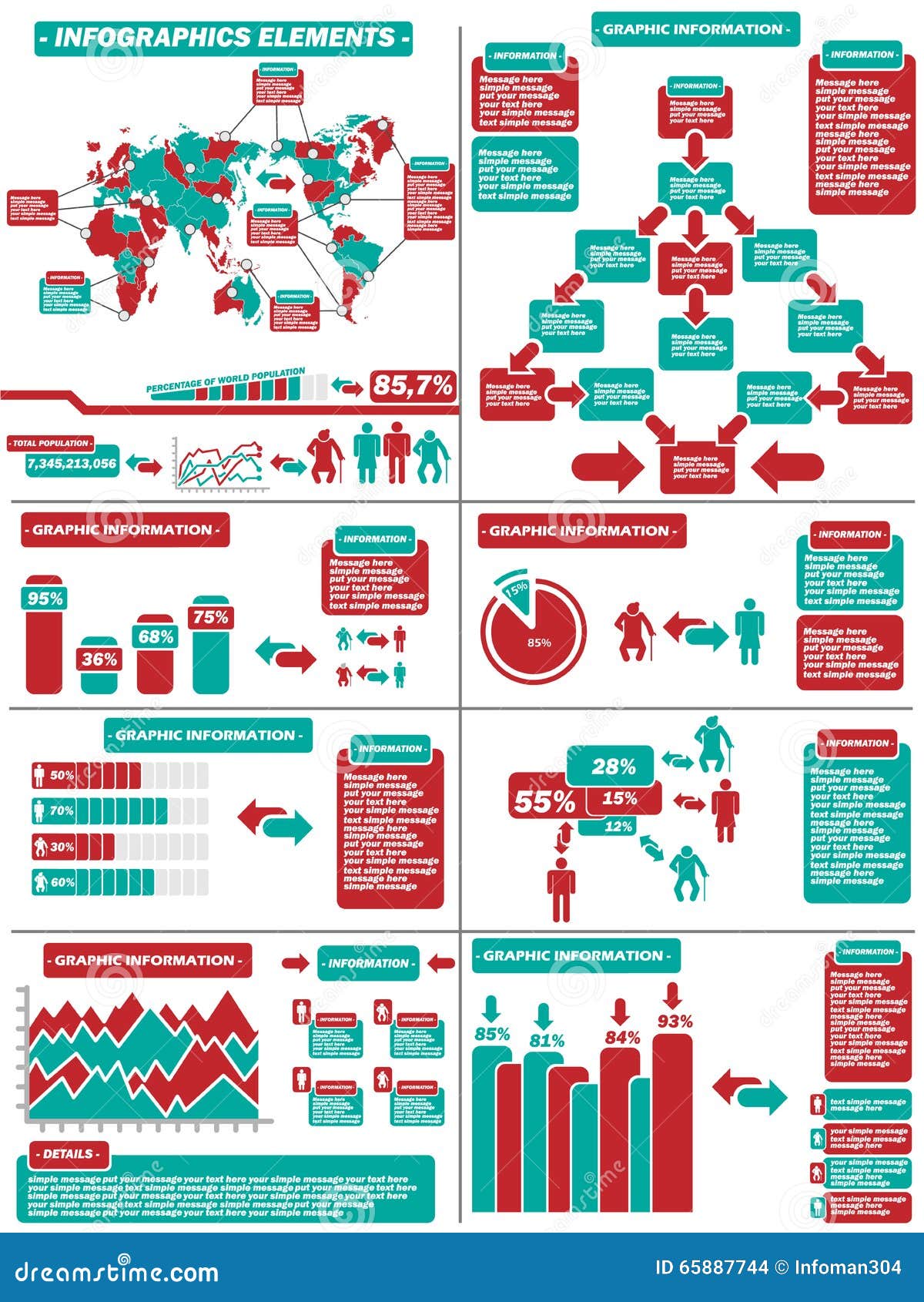 Infographic Demographic Elements Chart and Graphic Stock Vector ...