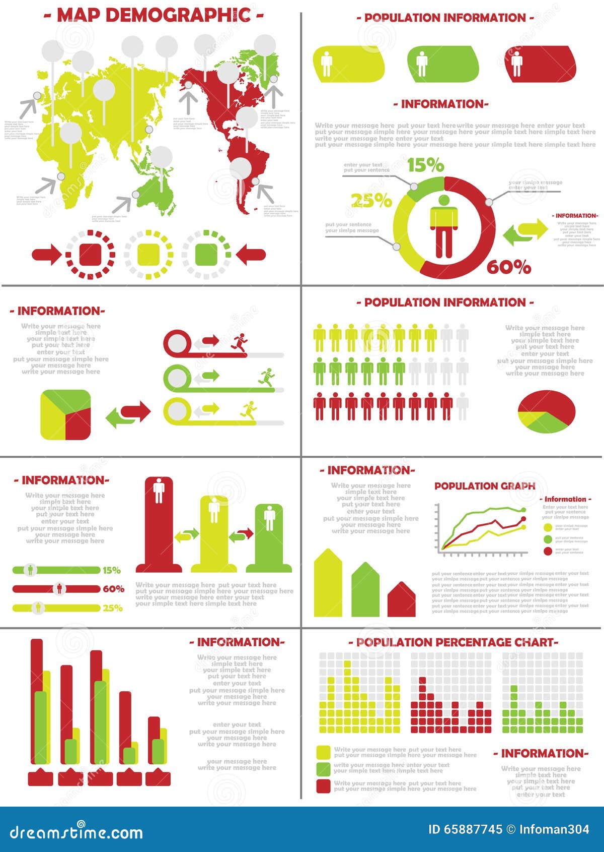 Infographic Demographic Elements Chart and Graphic Stock Vector ...