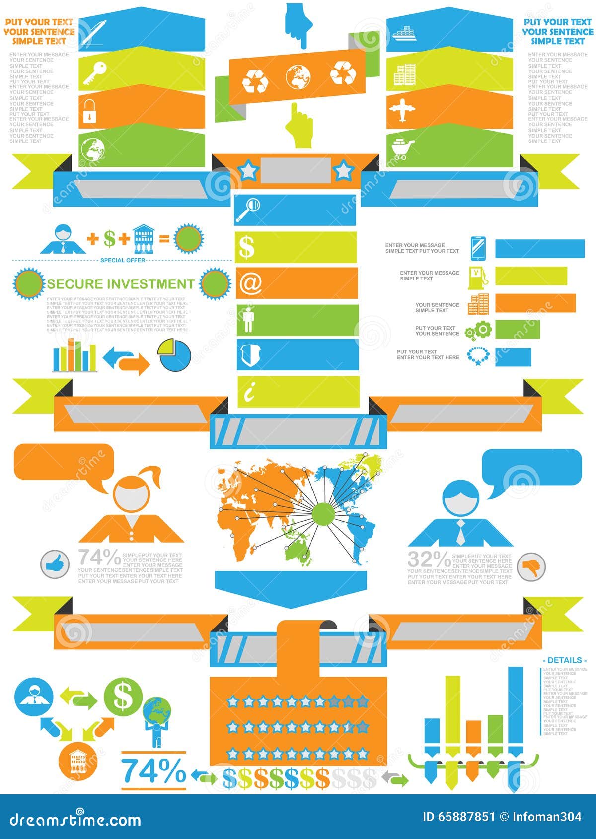 Infographic Demographic Elements Chart and Graphic Stock Vector ...