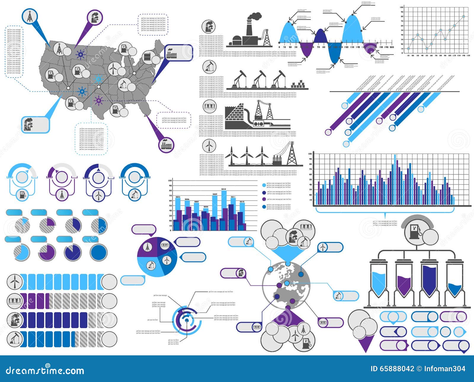 Infographic Demographic Elements Chart and Graphic Stock Vector ...