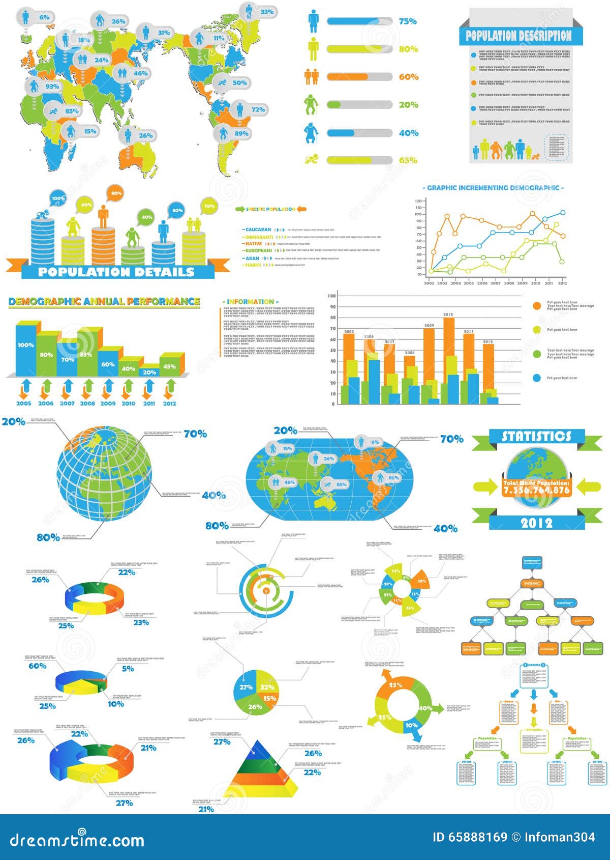 Infographic Demographic Elements Chart and Graphic Stock Vector ...