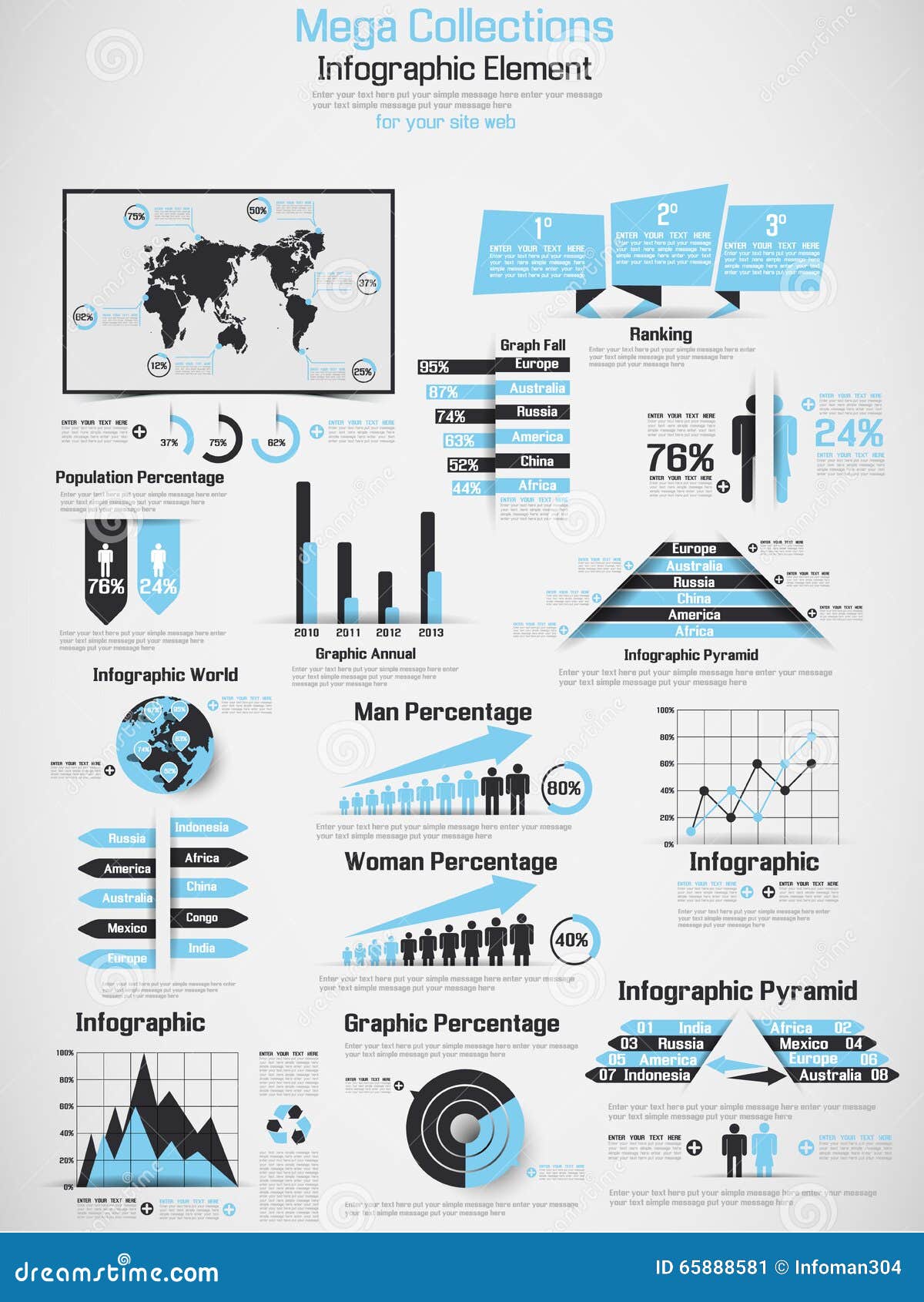 Infographic Demographic Elements Chart and Graphic Stock Vector ...