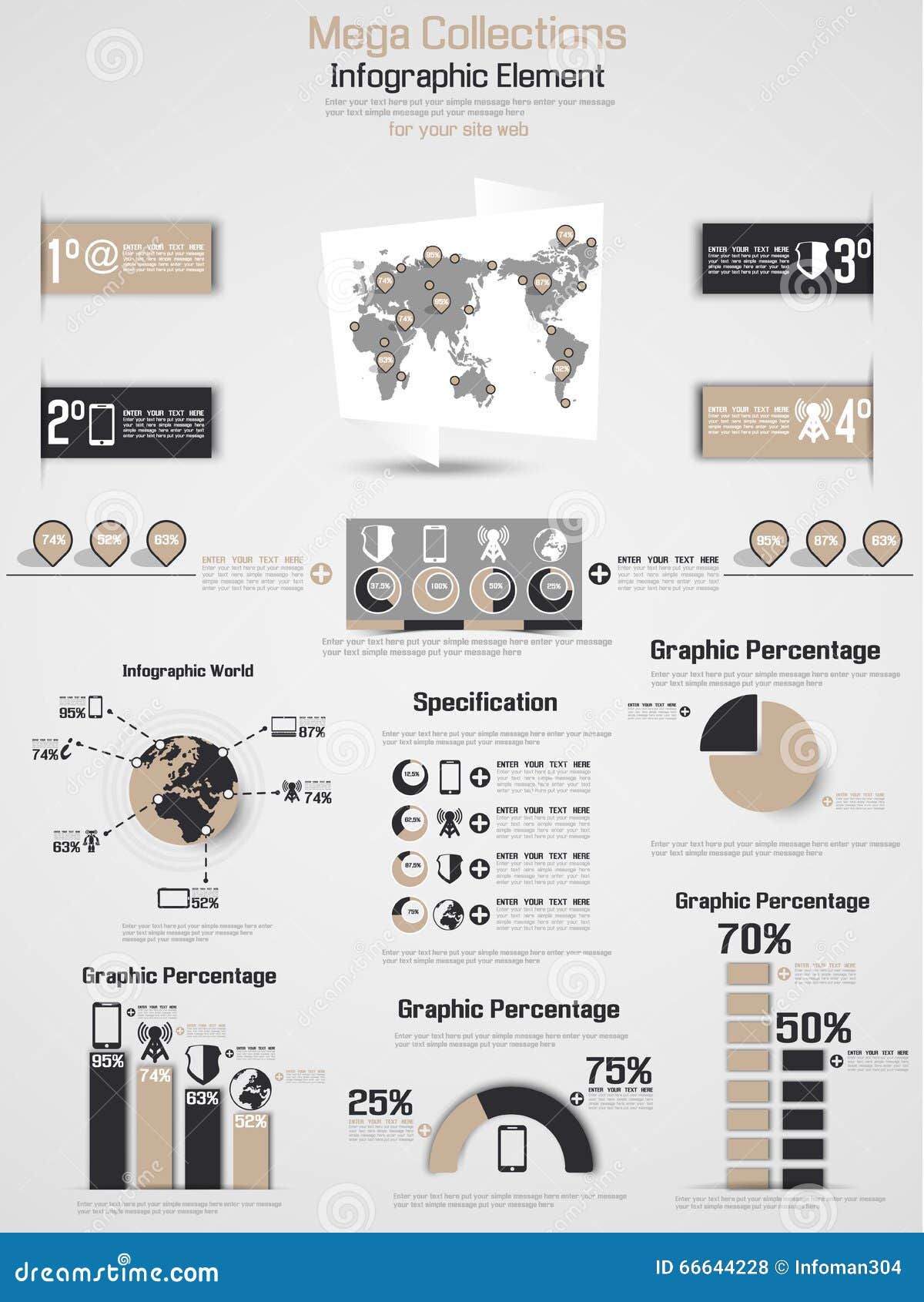 Infographic Demographic Elements Chart and Graphic Stock Vector ...