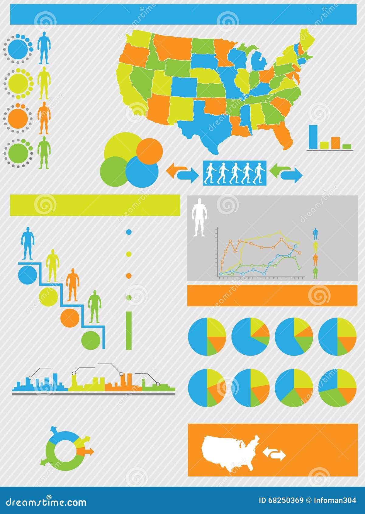 Infographic Demographic Elements Chart and Graphic Stock Vector ...