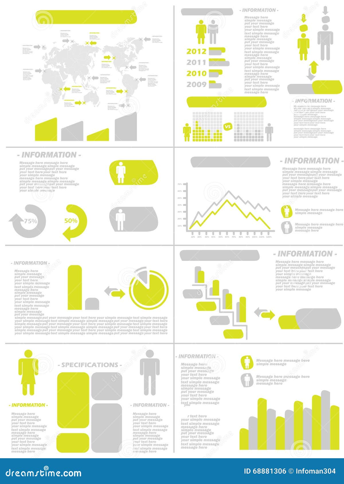 Infographic Demographic Elements Chart and Graphic Stock Vector ...