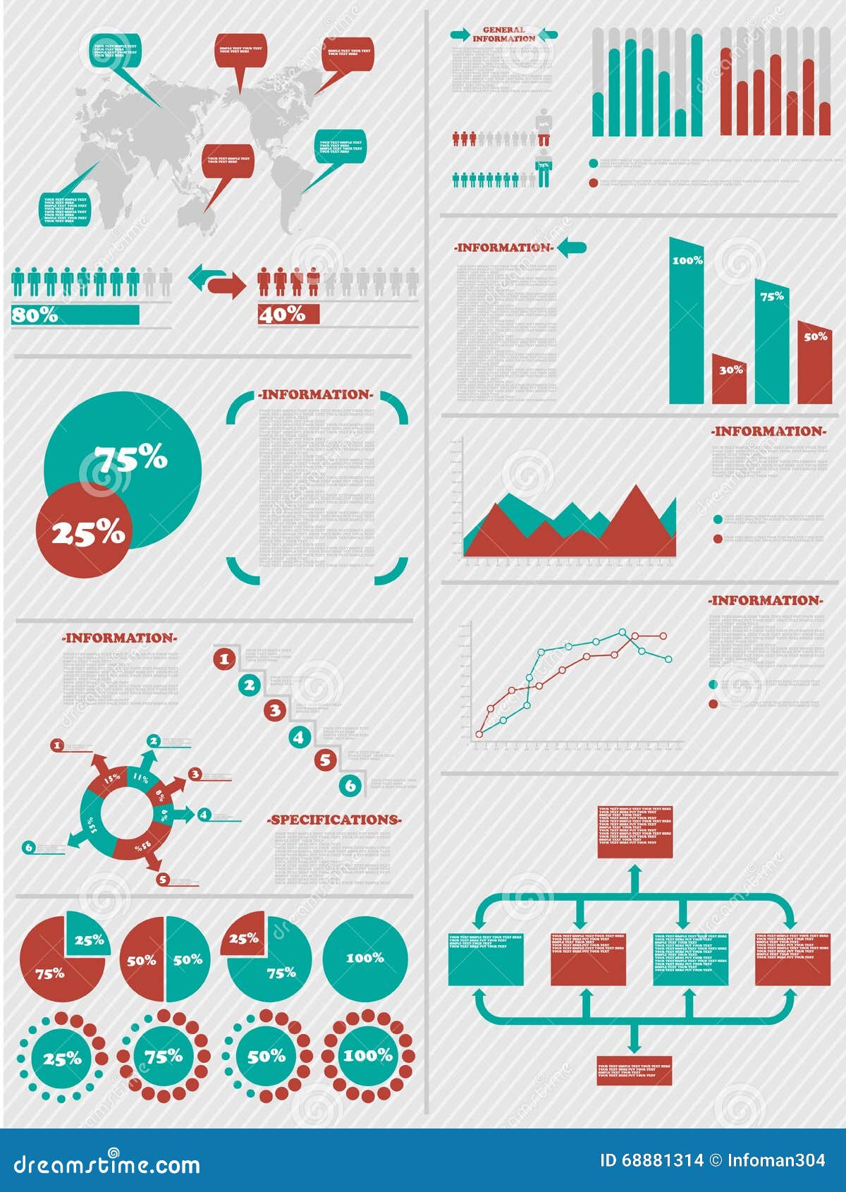 Infographic Demographic Elements Chart and Graphic Stock Vector ...