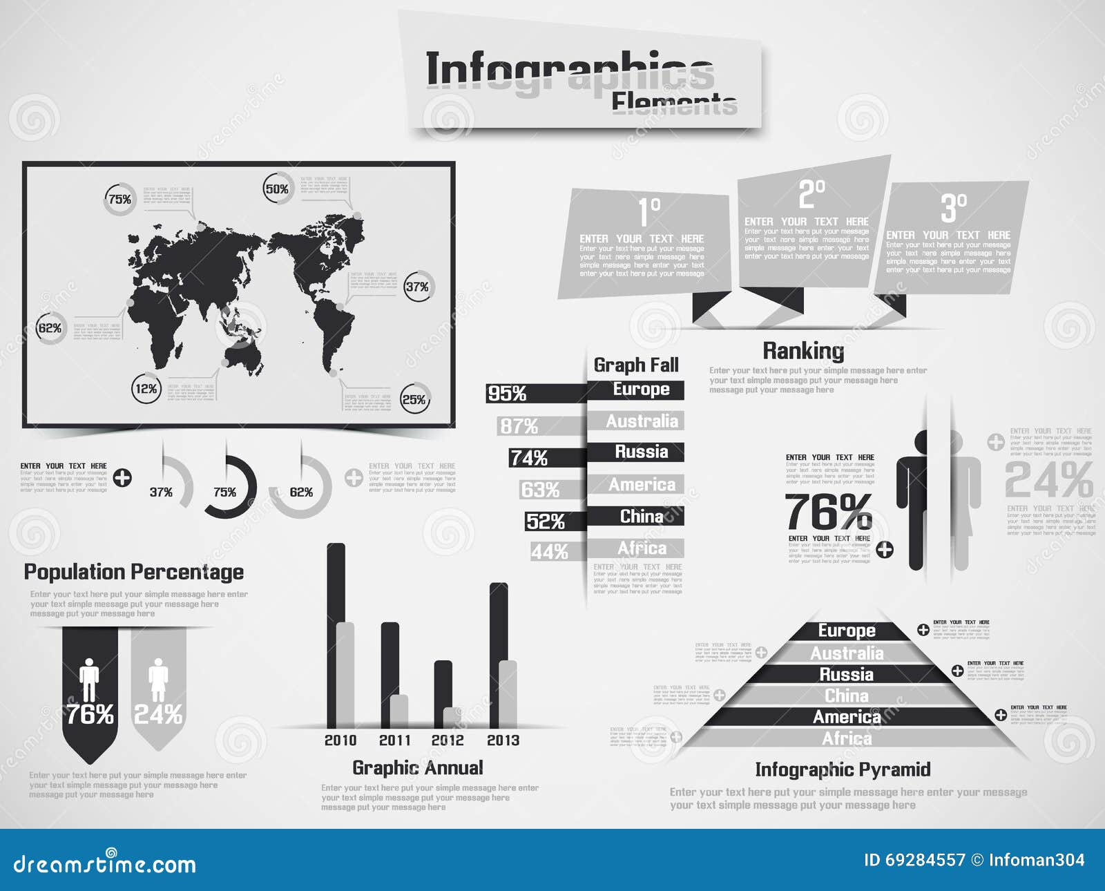 Infographic Demographic Elements Chart And Graphic Stock Photography ...