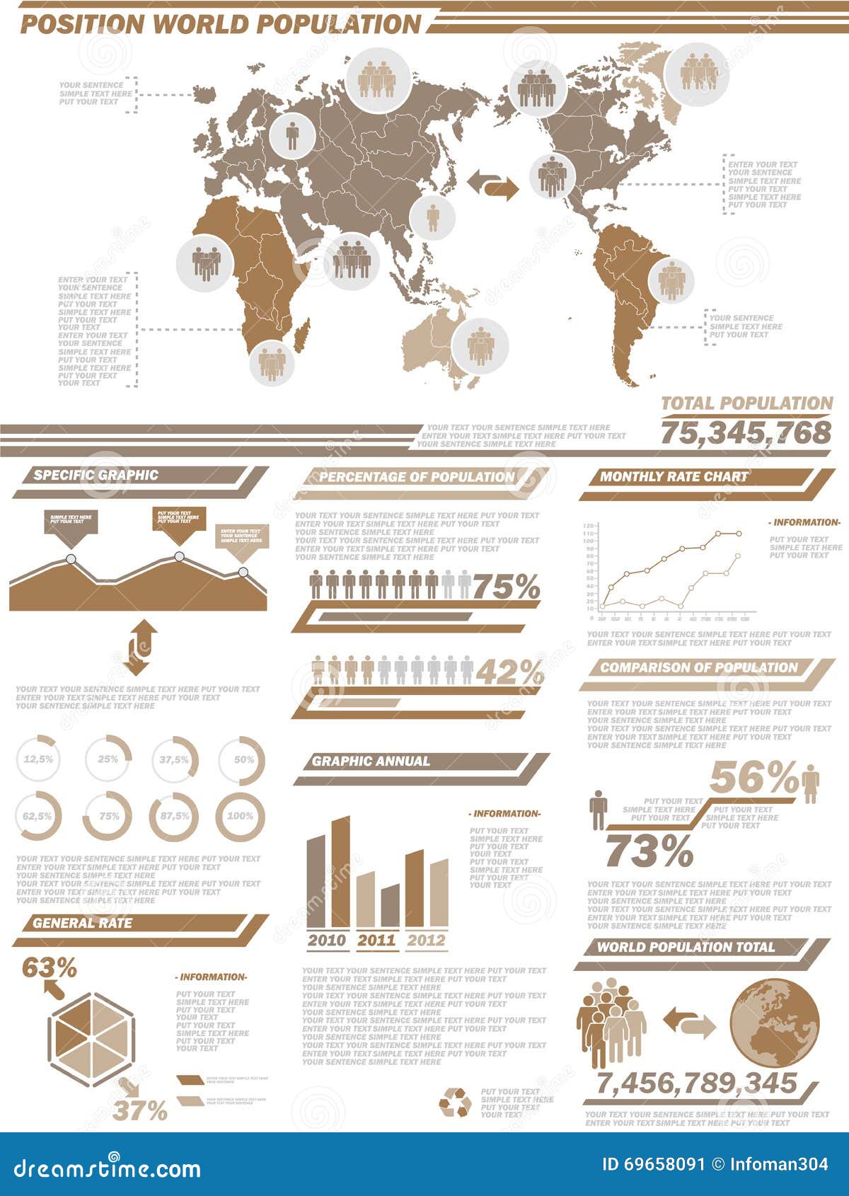 Infographic Demographic Elements Chart and Graphic Stock Vector ...