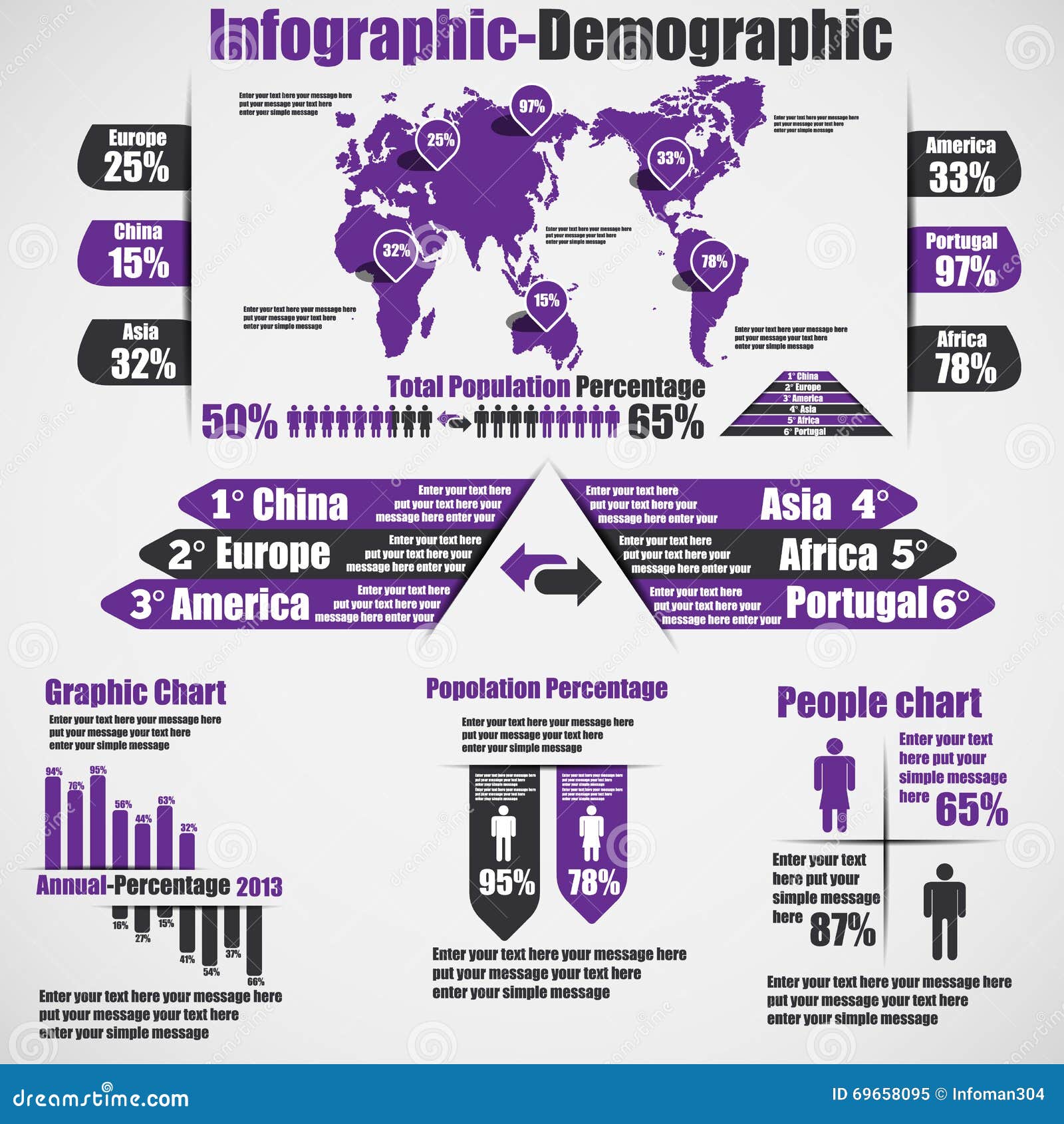 Infographic Demographic Elements Chart and Graphic Stock Vector ...