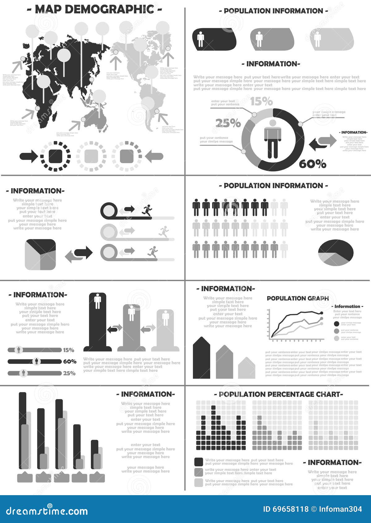 Infographic Demographic Elements Chart and Graphic Stock Vector ...