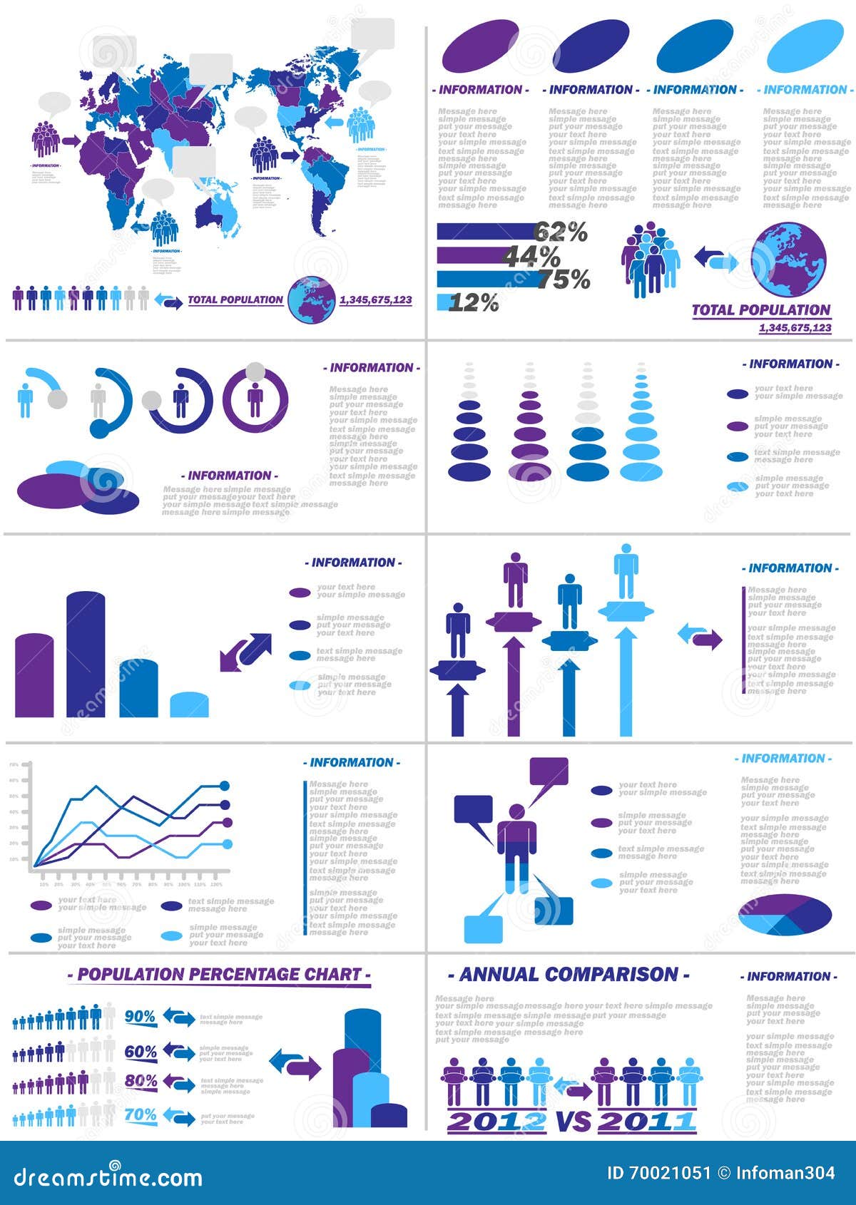 Infographic Demographic Elements Chart and Graphic Stock Vector ...