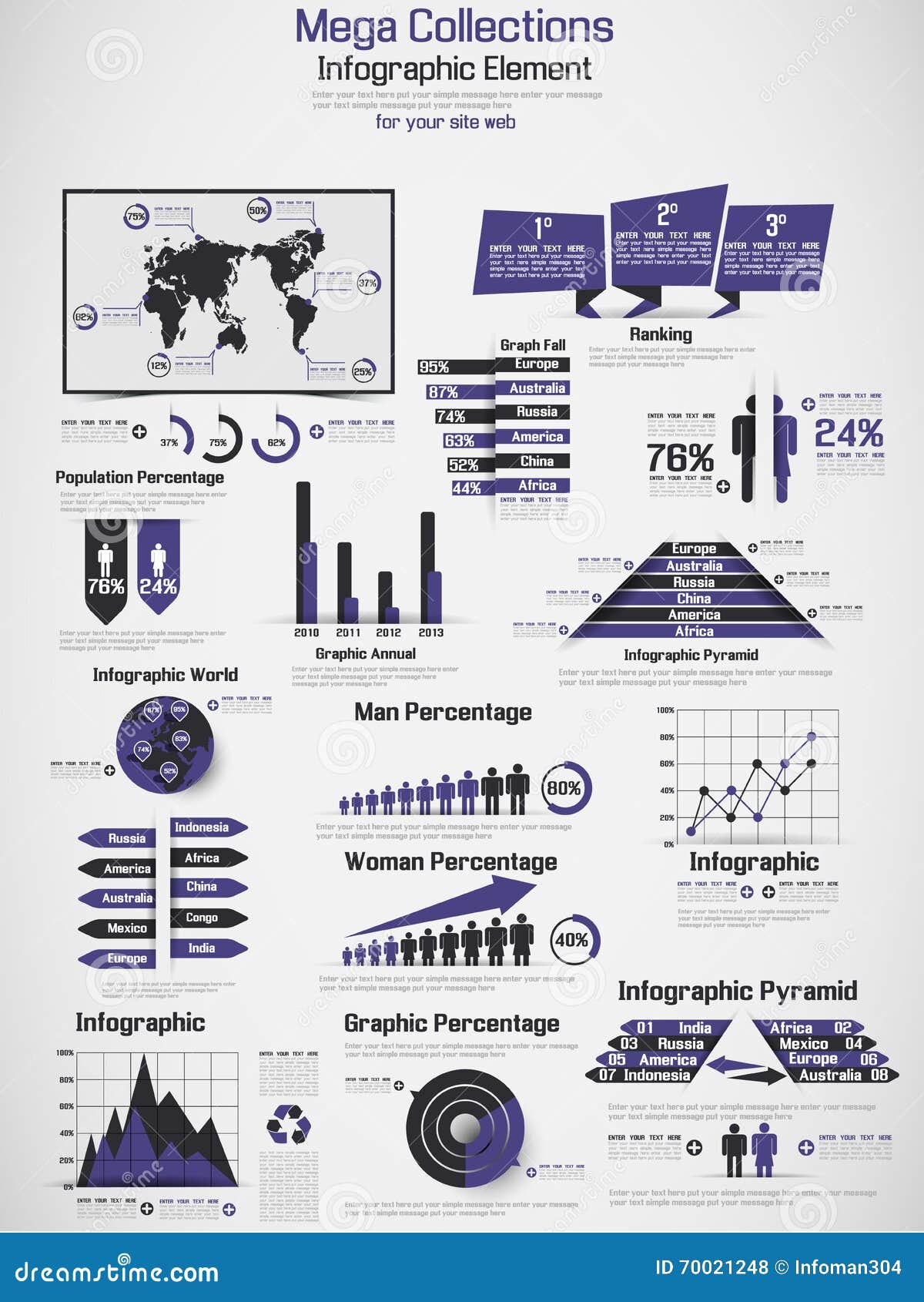 Infographic Demographic Elements Chart and Graphic Stock Vector ...