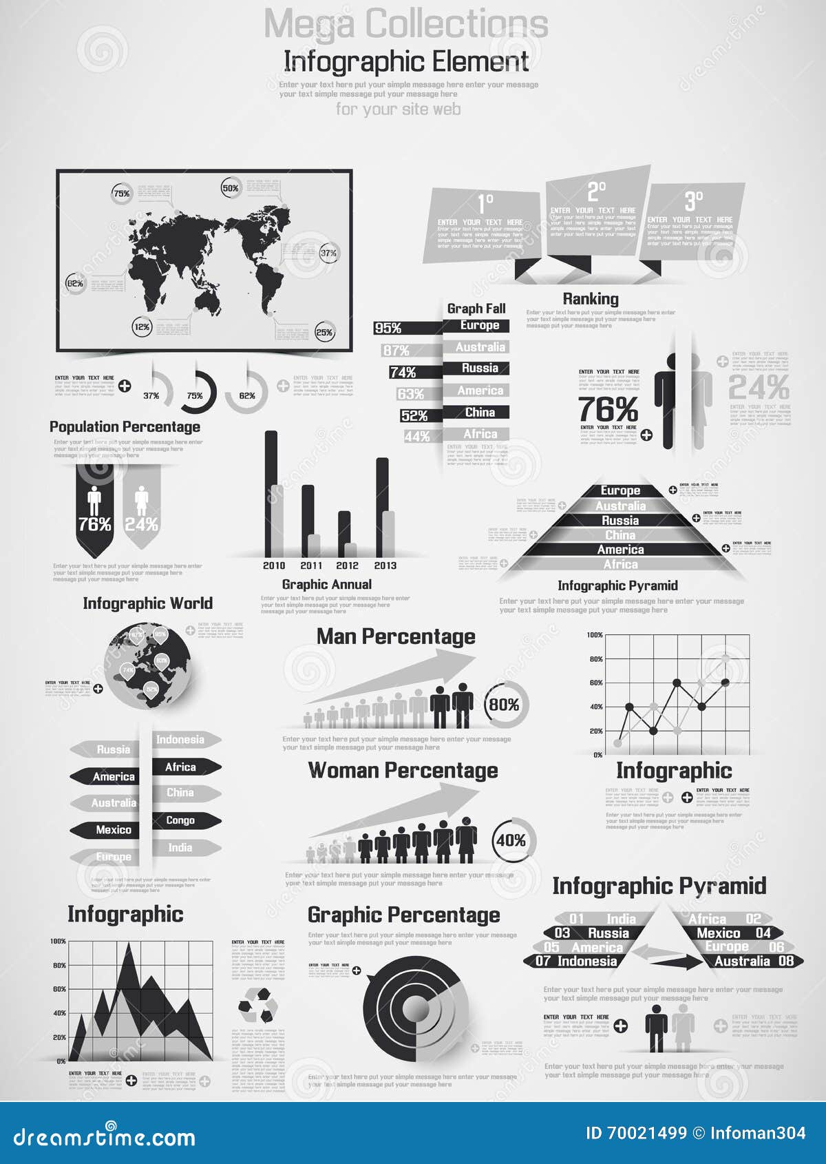 Infographic Demographic Elements Chart and Graphic Stock Vector ...