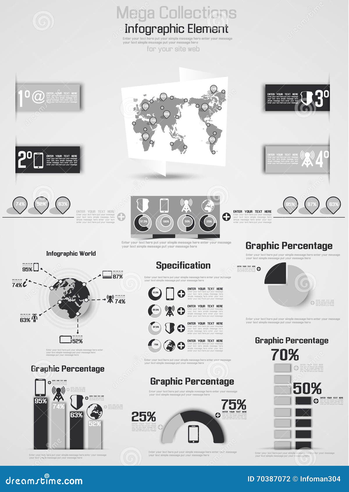 Infographic Demographic Elements Chart and Graphic Stock Vector ...