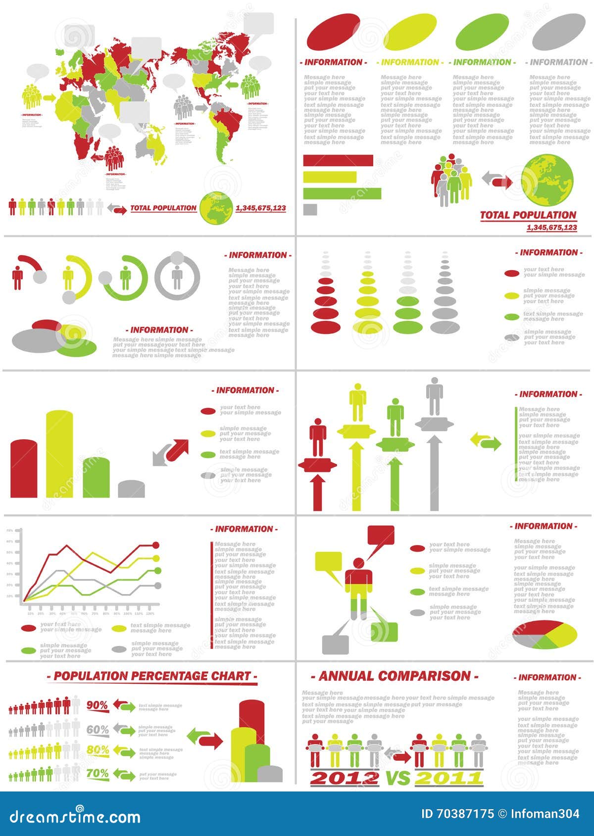 Infographic Demographic Elements Chart and Graphic Stock Vector ...