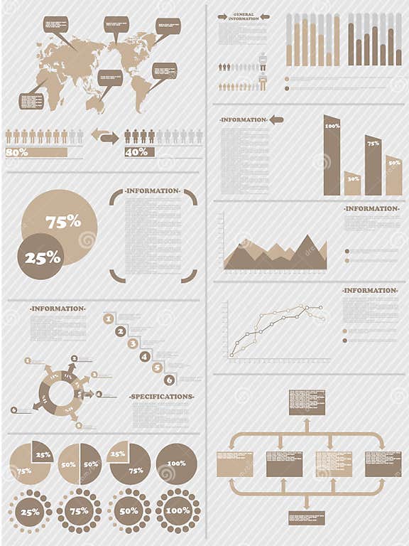 INFOGRAPHIC DEMOGRAPHICS 5 BROWN Stock Vector - Illustration of ...
