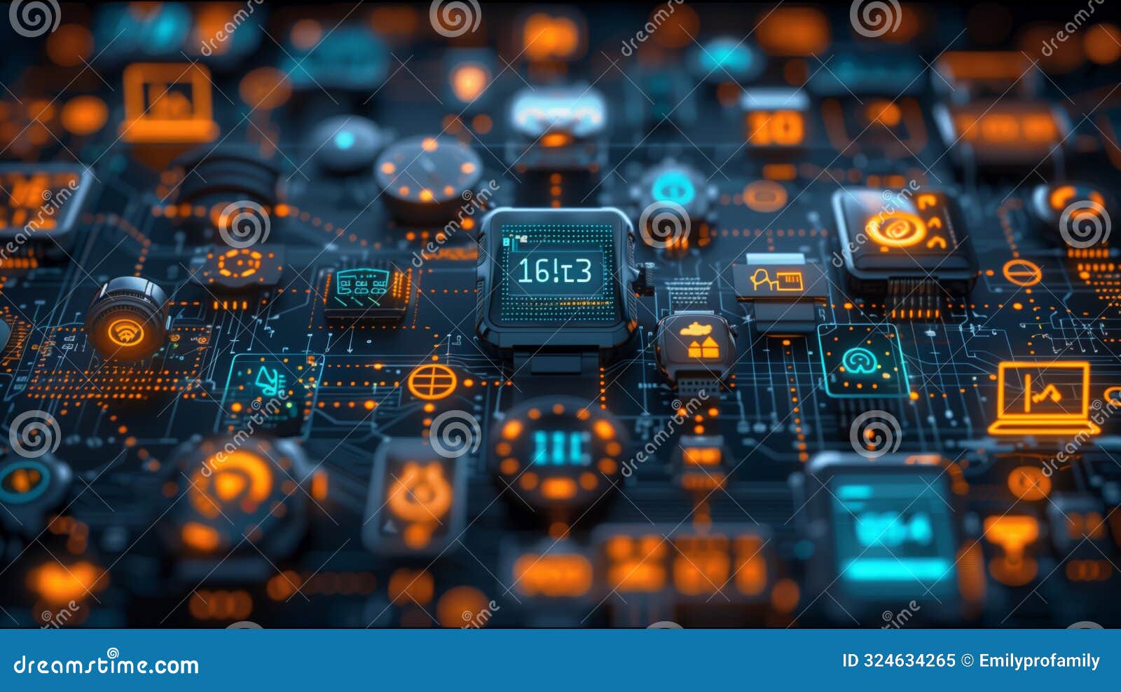 Applications of Code, Wifi, and Communication Technology Stock Image ...