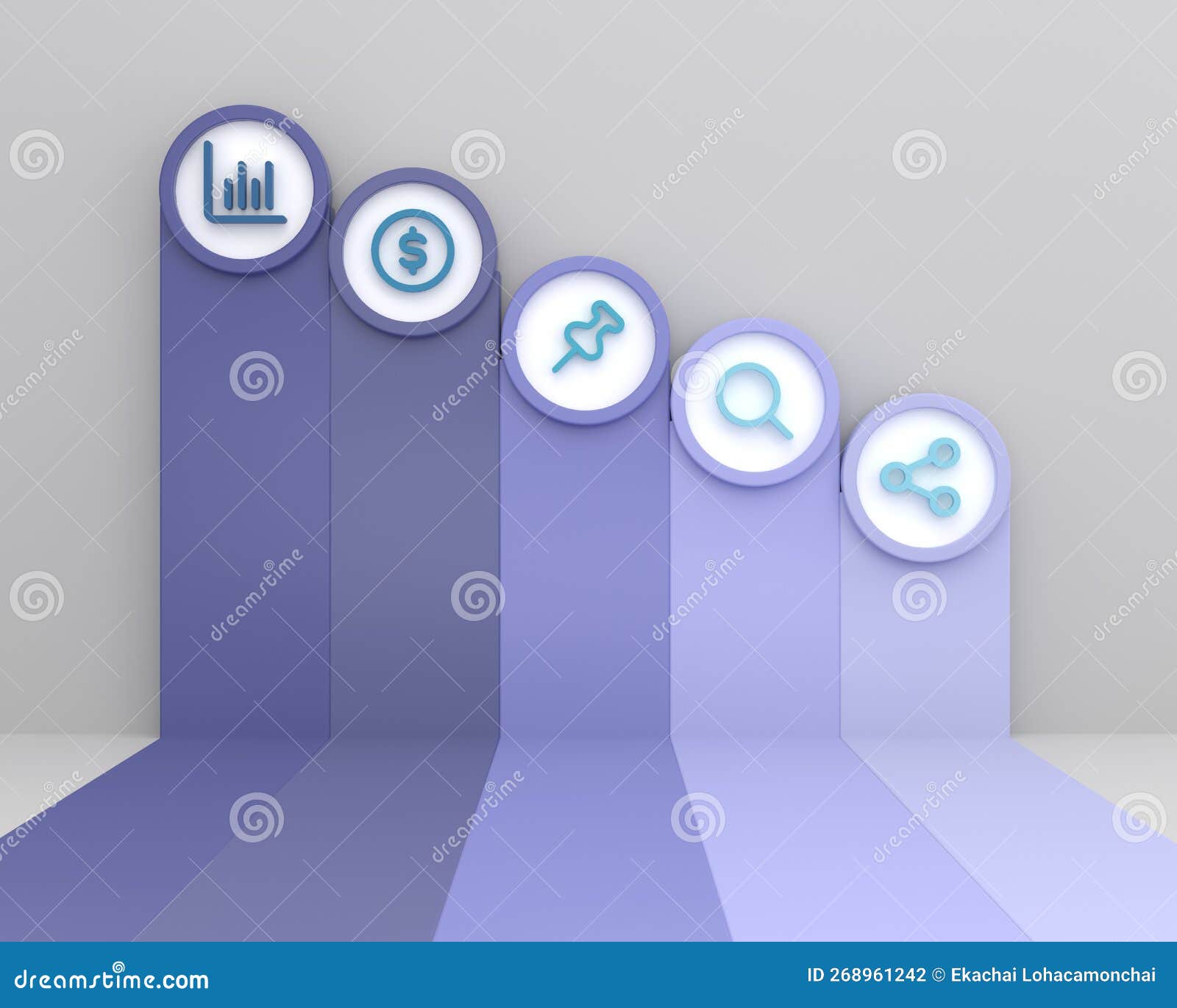 Infographic Design, Bar Chart Rising On The Wall, Presentation Template ...