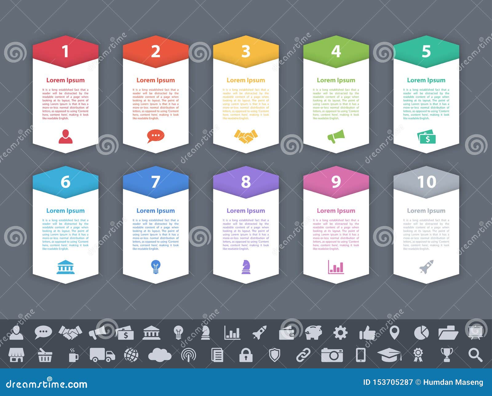 Infographic Design Business Concept with 10 Steps Stock Vector ...