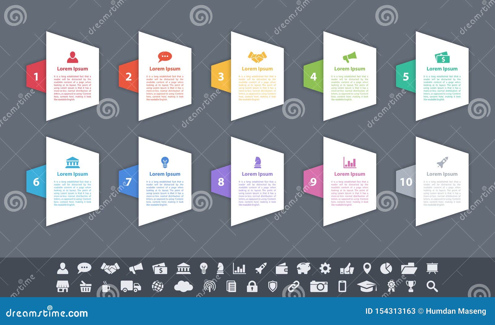 Infographic Design Business Concept with 10 Steps Stock Vector ...