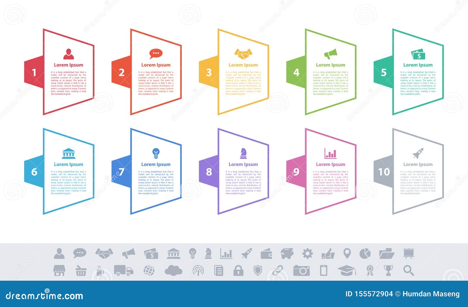 Infographic Design Business Concept with 10 Steps Stock Vector ...