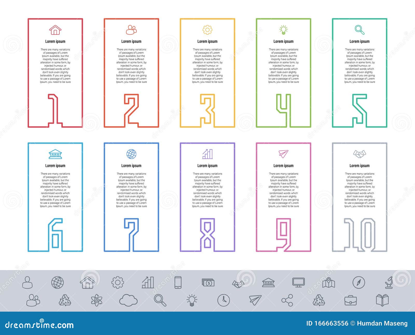 Infographic Design Business Concept with 10 Steps Stock Vector ...