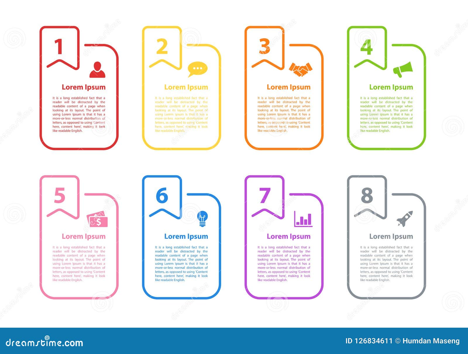 Infographic Design Business Concept Vector Illustration with 8 Steps ...