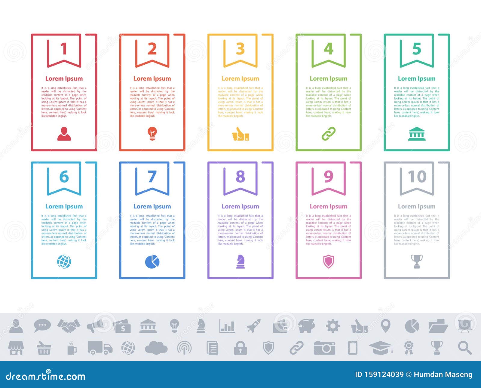 Infographic Design Business Concept with 10 Steps Stock Vector ...