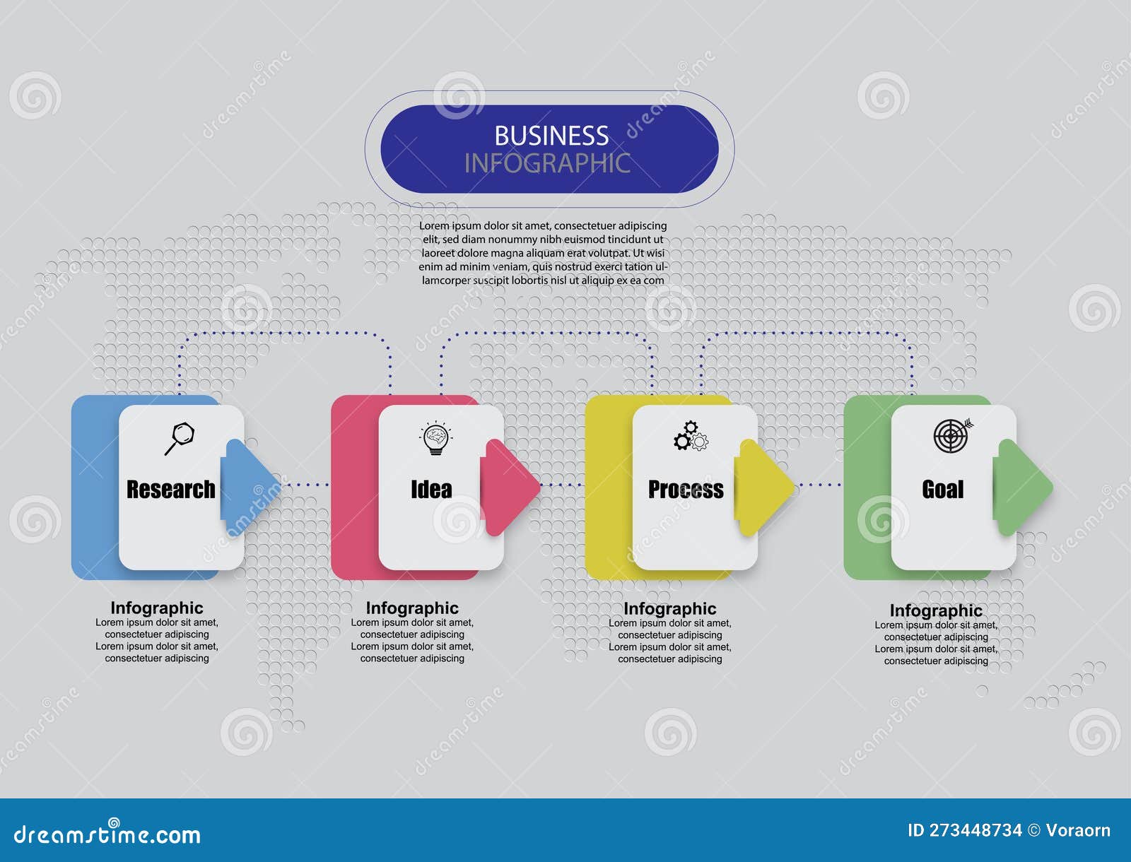 Infographic Design for Business Concept on World Map Stock Vector ...