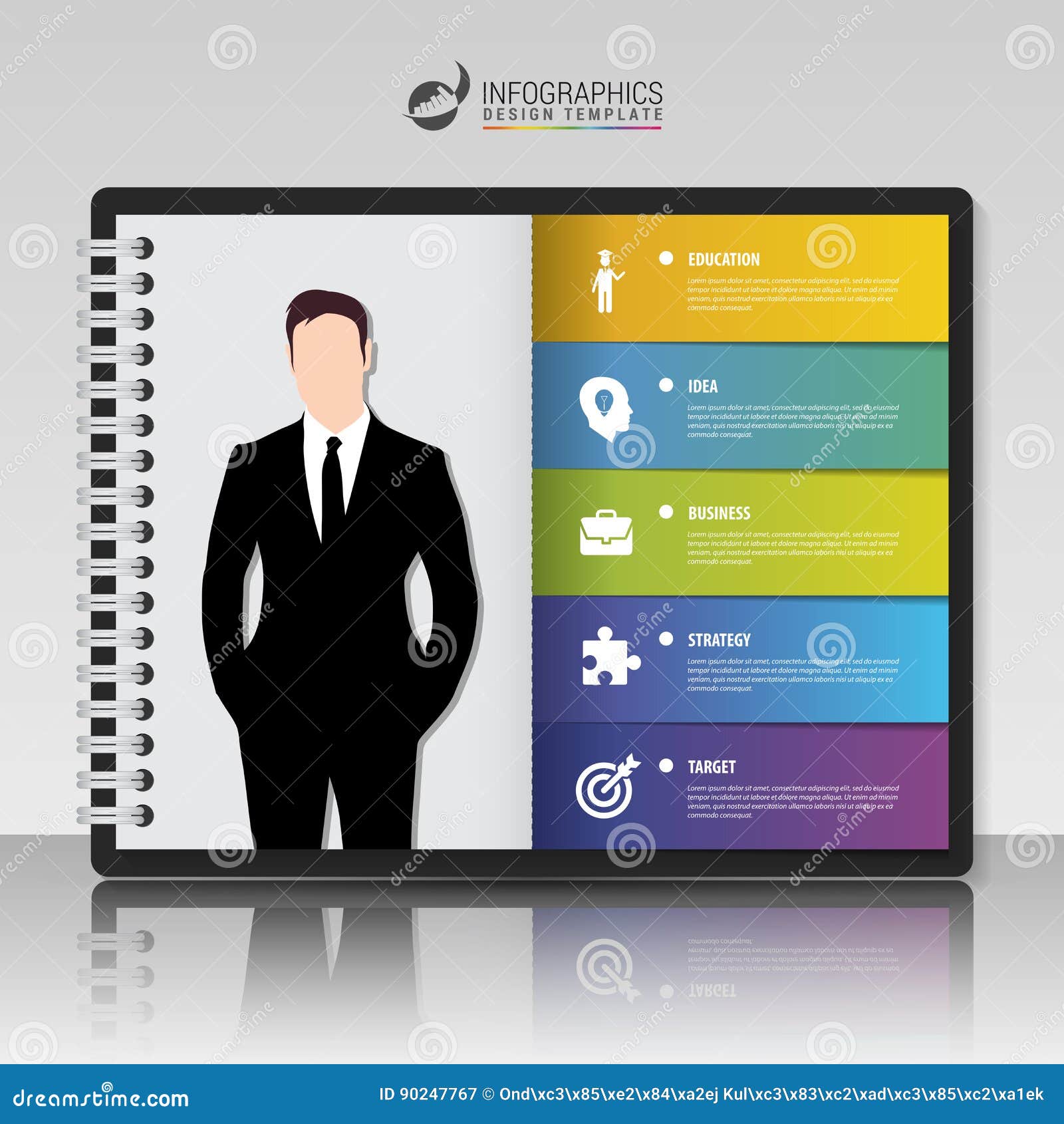Infographic Design with Businessman. Modern Design Template Stock ...