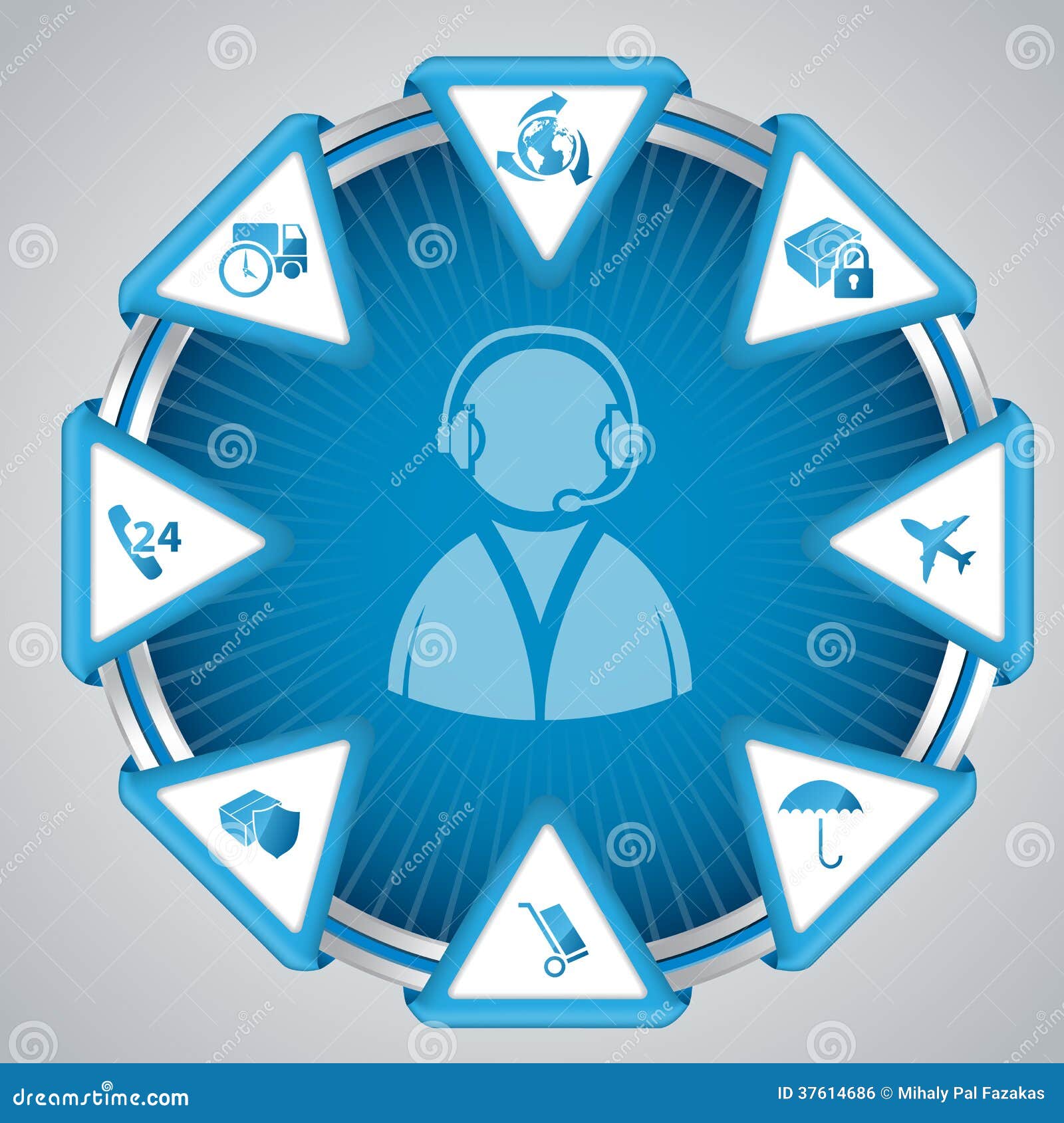 Infographic Design with Call Center Symbol Stock Vector - Illustration ...