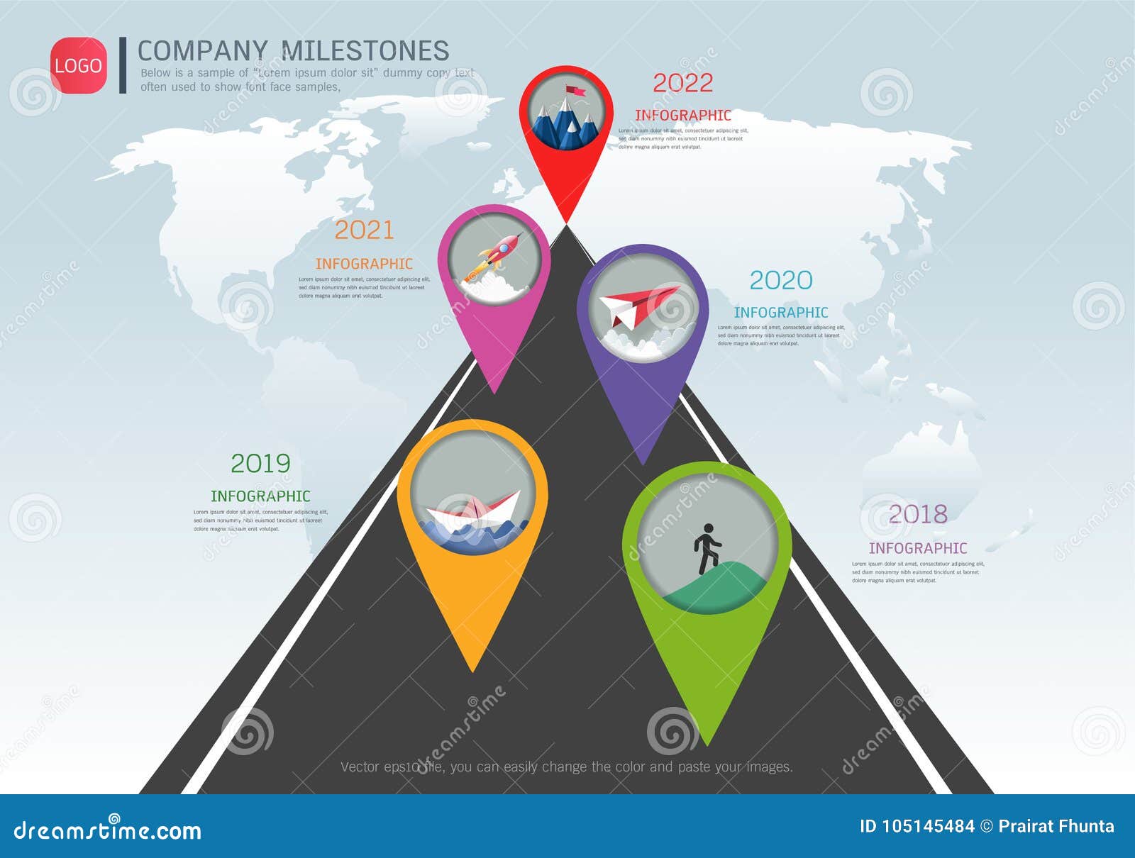 Infographic Design Der Meilensteinzeitachse Vektor Abbildung ...
