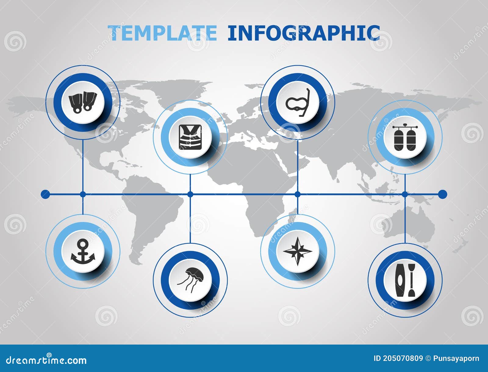 Infographic Design with Diving Icons Stock Vector - Illustration of ...