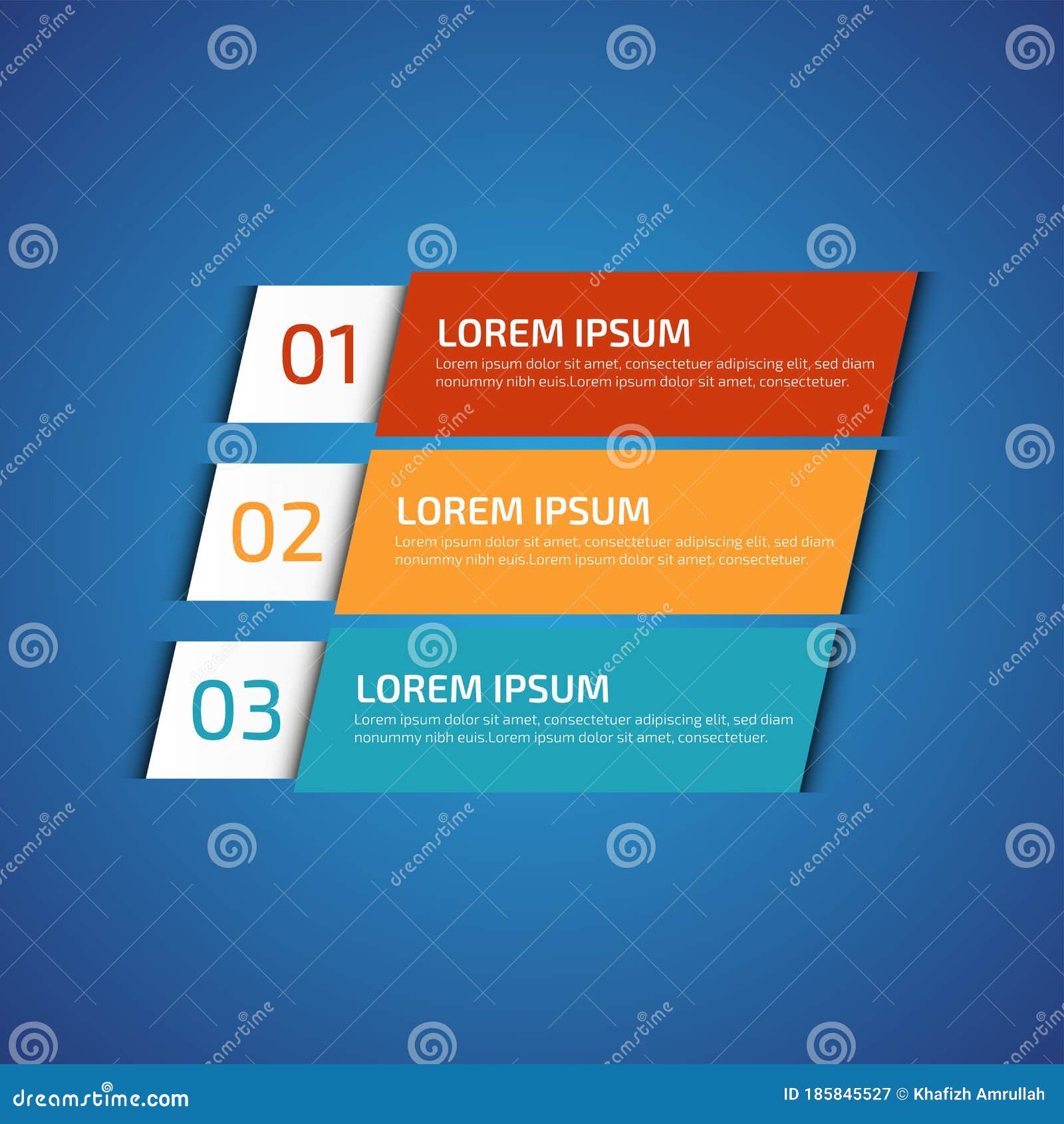 Infographic Design Elements with 3 Different Color, Red, Yellow, Blue ...