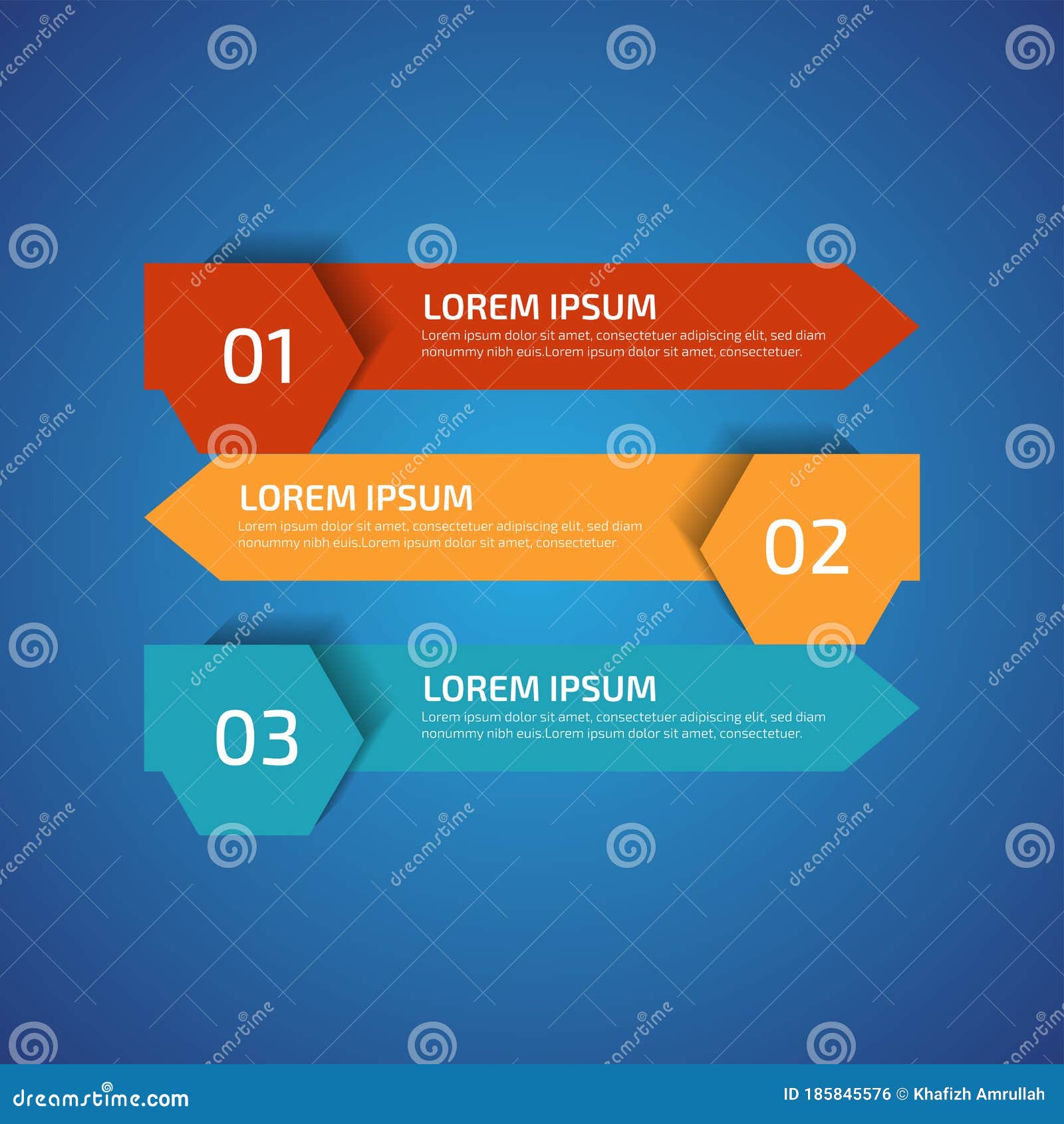 Infographic Design Elements with 3 Different Color, Red, Yellow, Blue ...