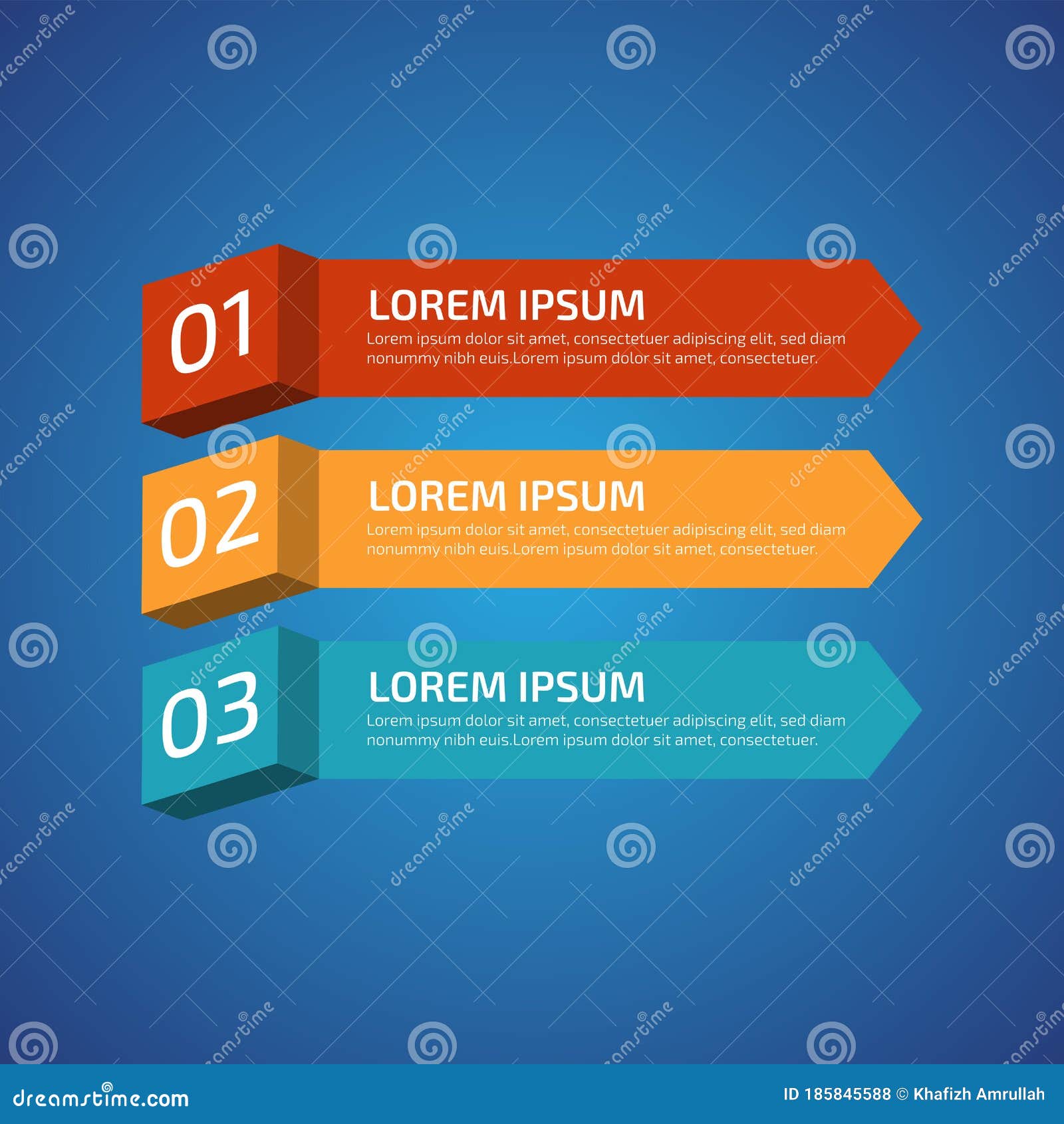 Infographic Design Elements with 3 Different Color, Red, Yellow, Blue ...