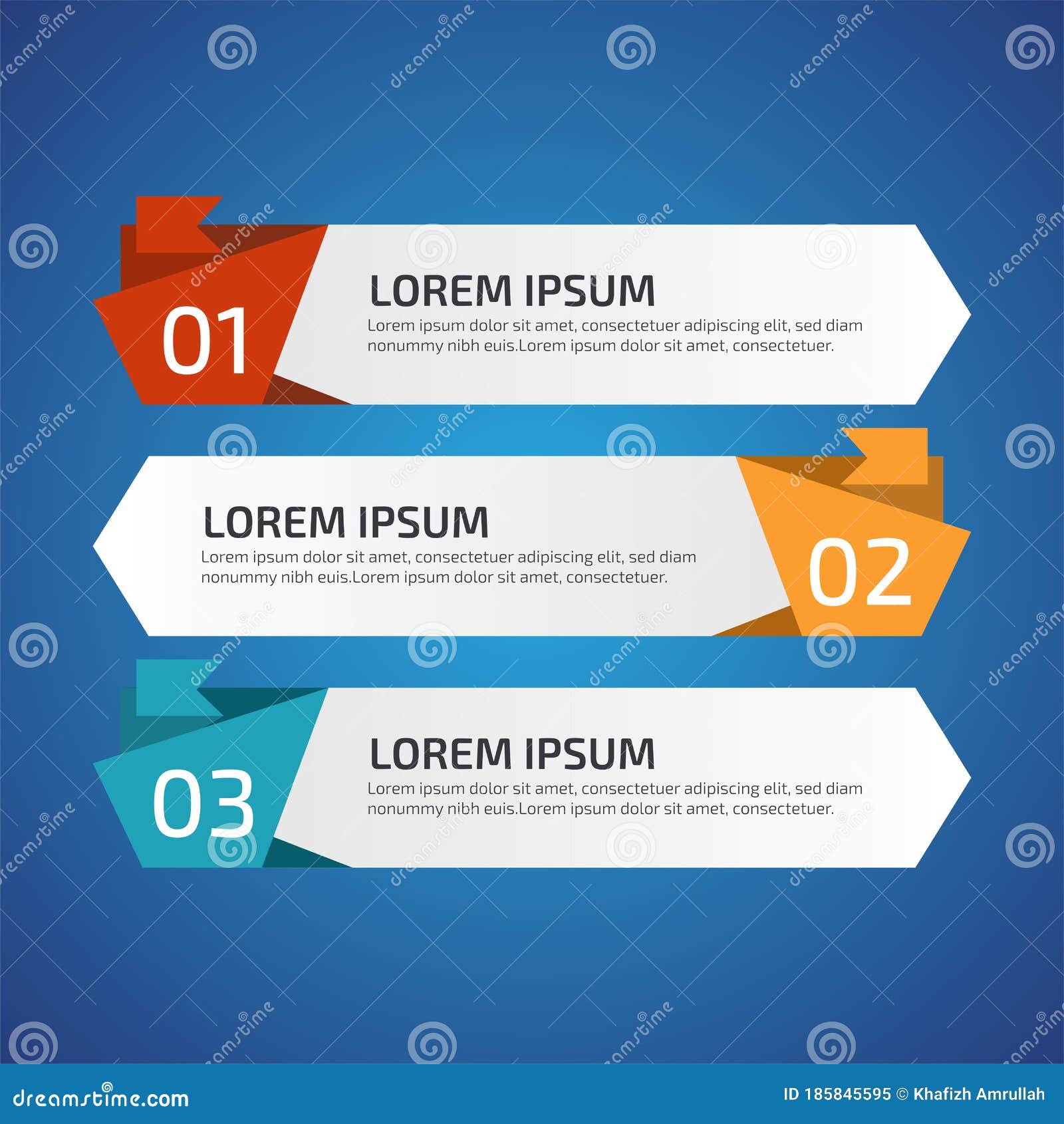 Infographic Design Elements with 3 Different Color, Red, Yellow, Blue ...