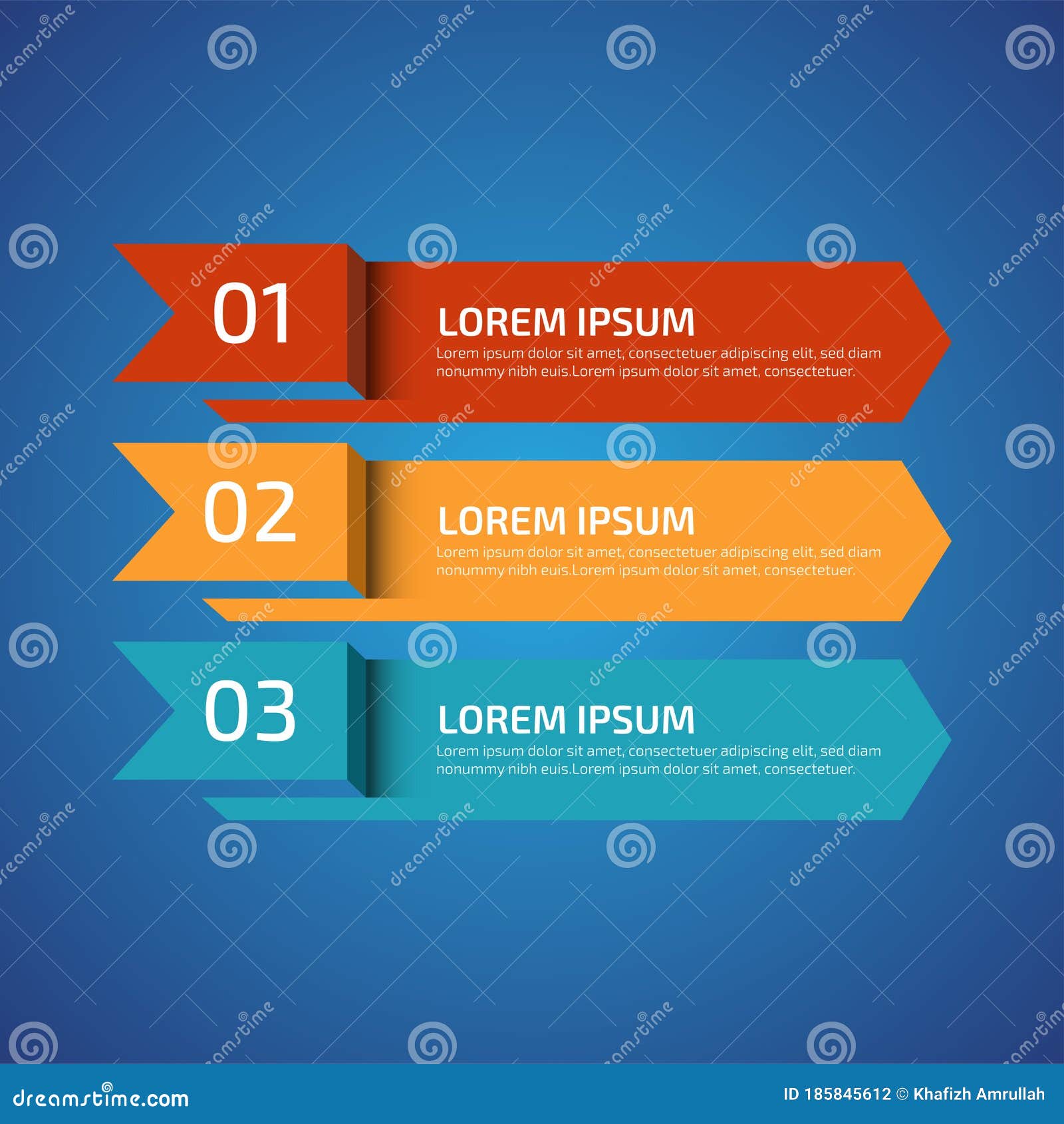Infographic Design Elements with 3 Different Color, Red, Yellow, Blue ...