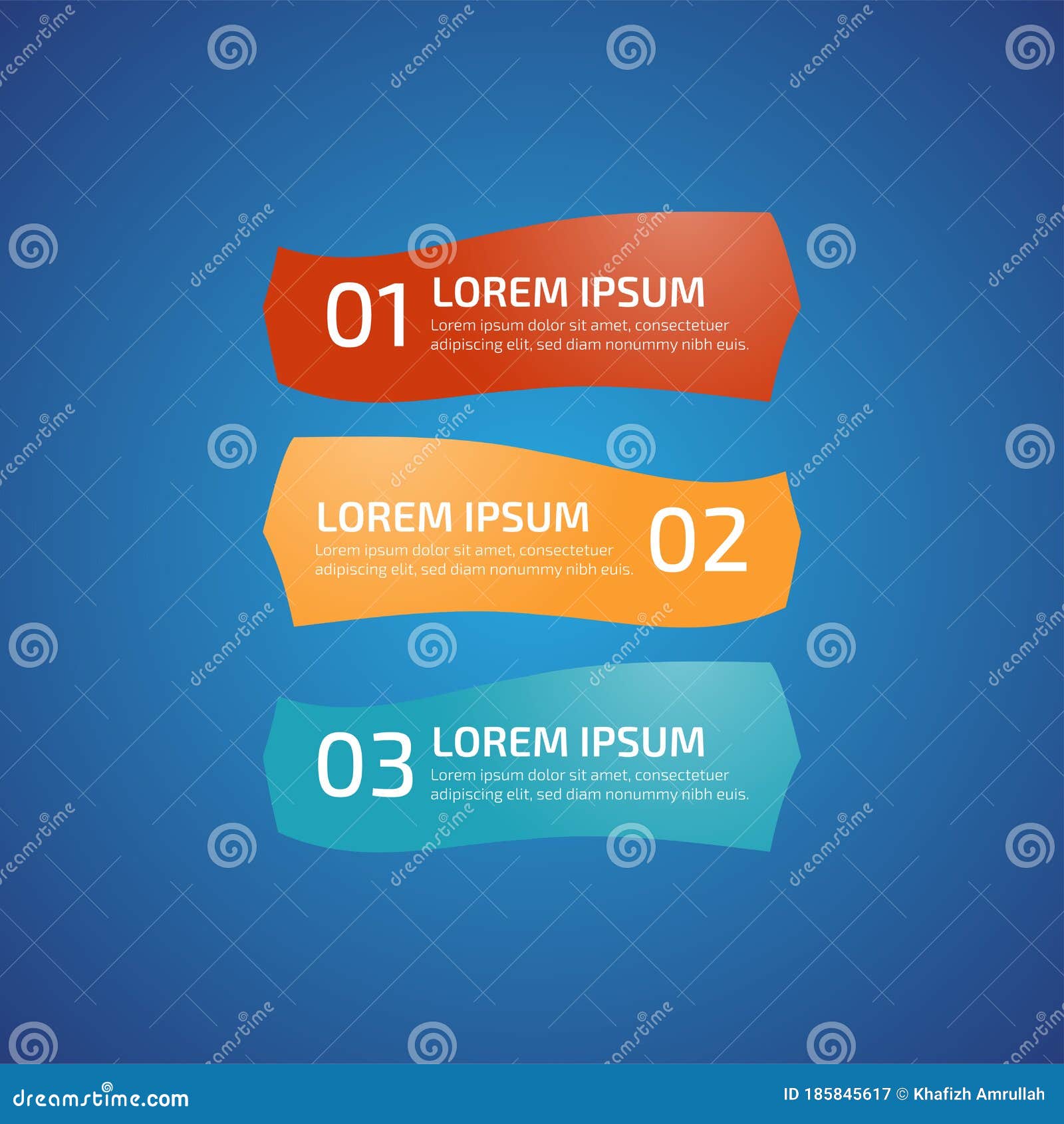 Infographic Design Elements with 3 Different Color, Red, Yellow, Blue ...
