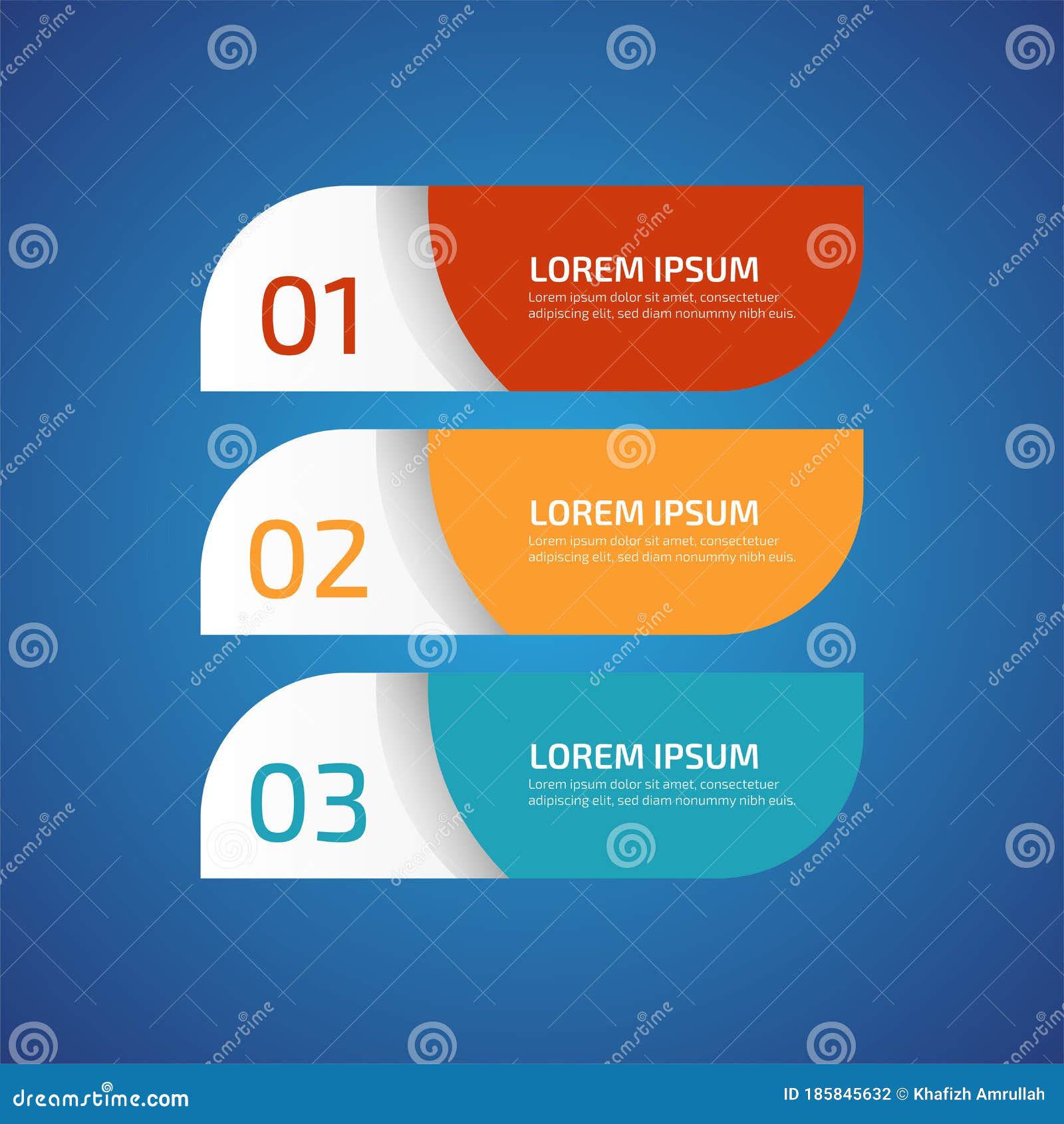 Infographic Design Elements with 3 Different Color, Red, Yellow, Blue ...
