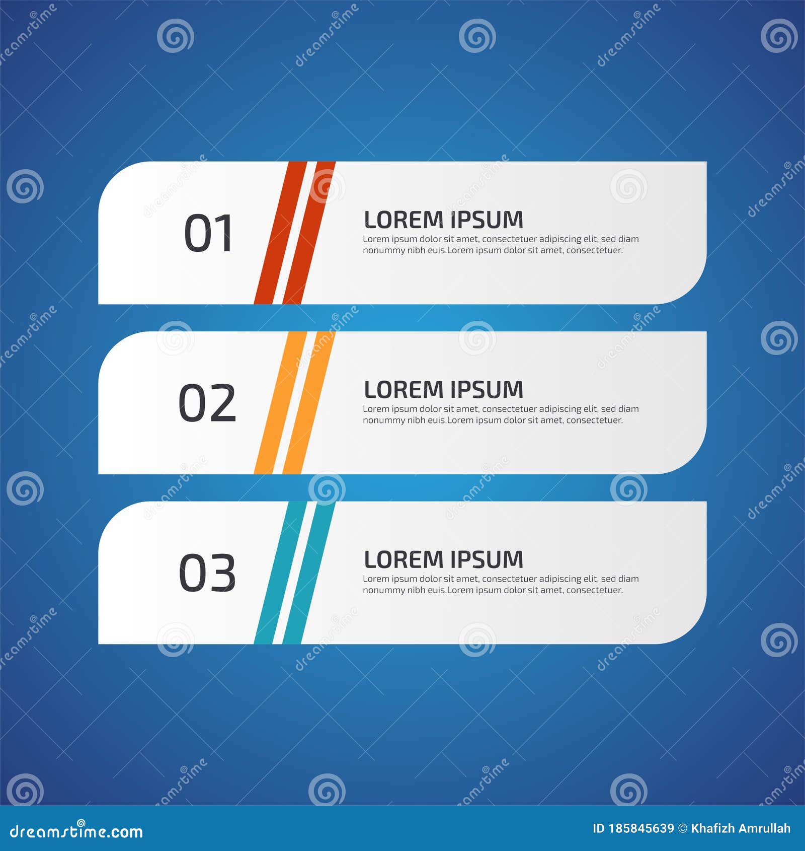 Infographic Design Elements with 3 Different Color, Red, Yellow, Blue ...