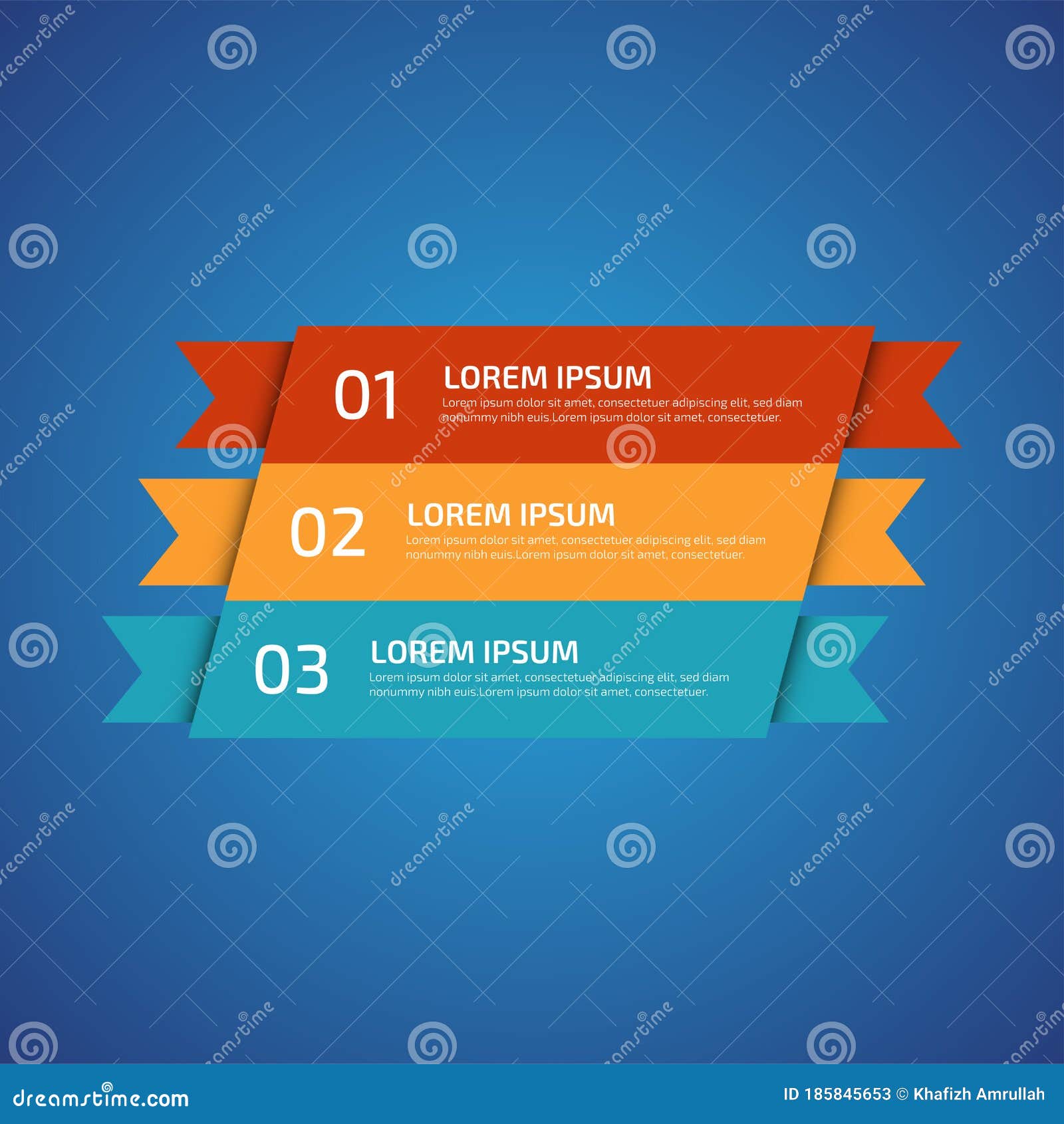 Infographic Design Elements with 3 Different Color, Red, Yellow, Blue ...